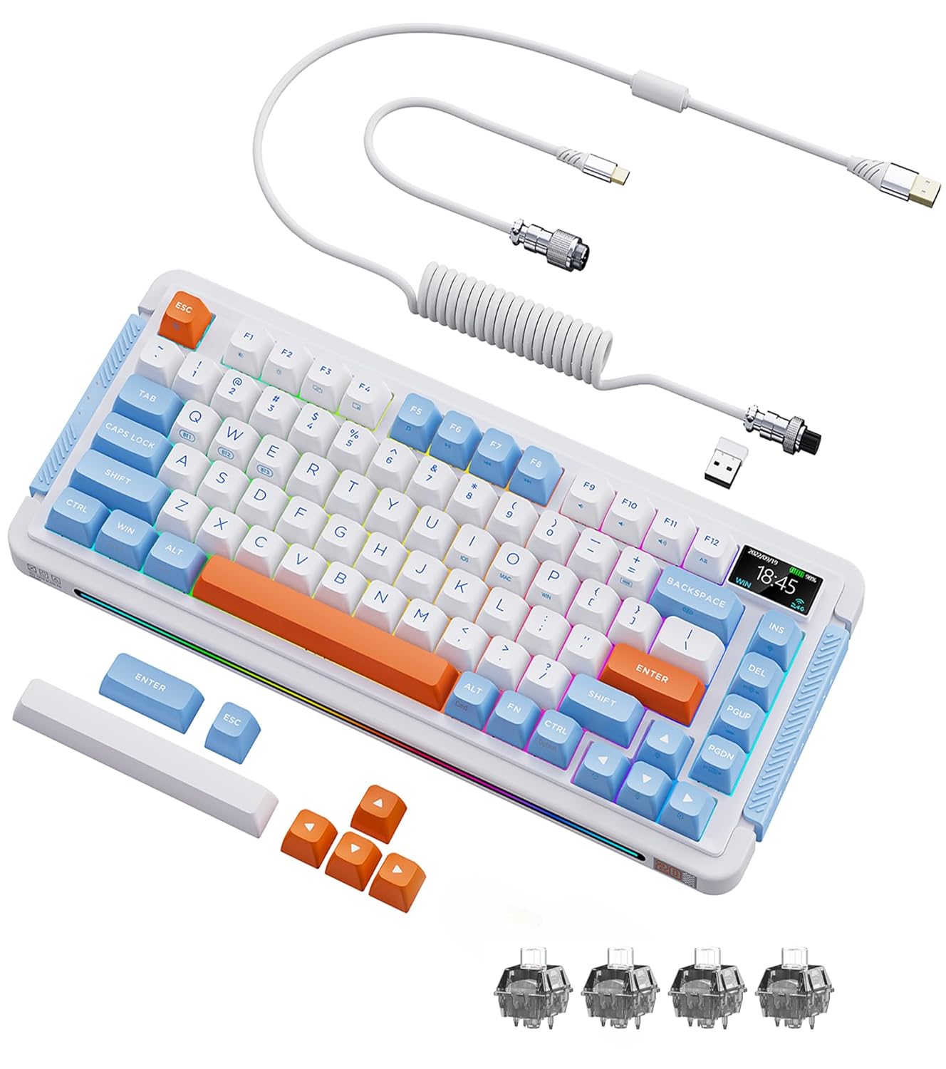 Amazon.in: Buy ROYALAXE 75% Wireless Mechanical Keyboard, Hot-swappable ...