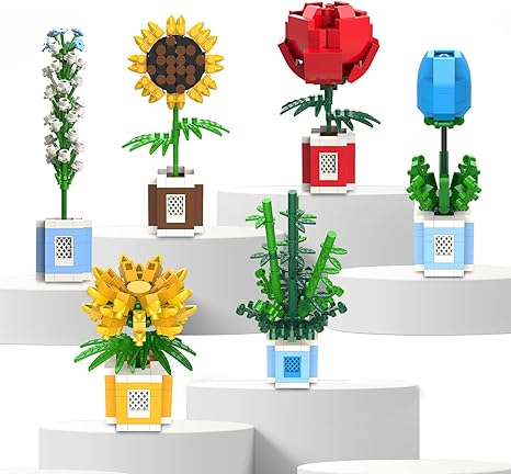 Amazon.com: PinkBee Micro Nano Flower Bouquet Bonsai Tree Building ...