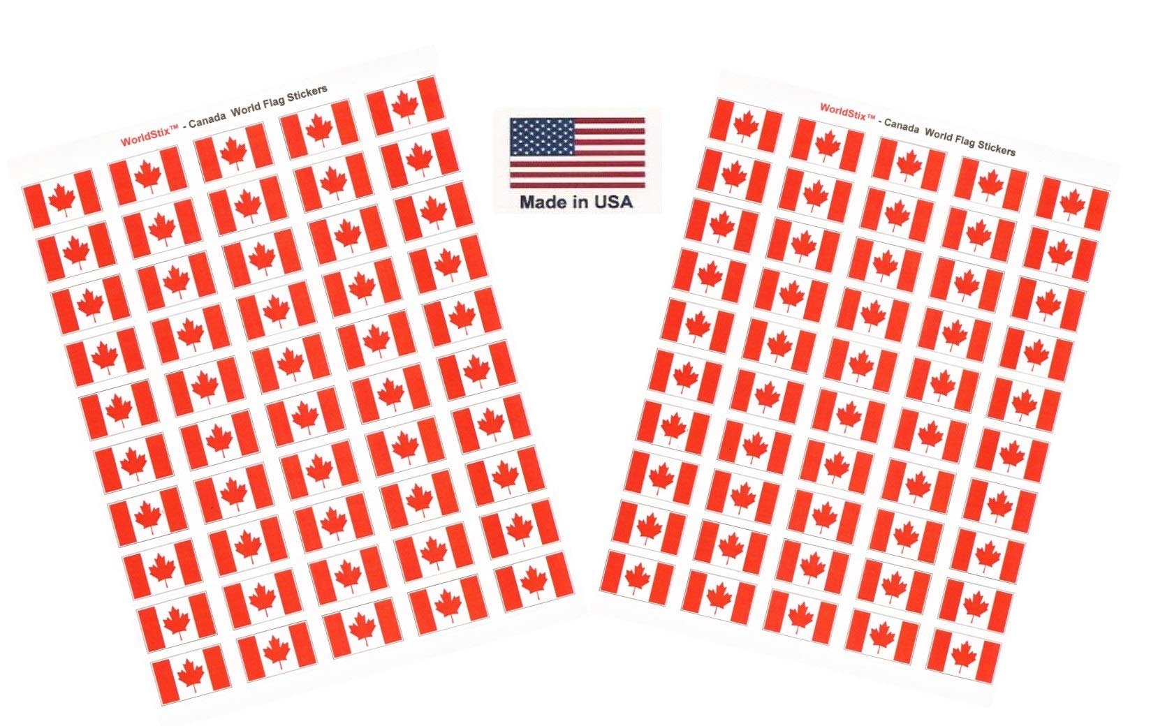 Amazon.com: 100 Canada Flag Stickers; American Made Decals Measure 1.5 ...
