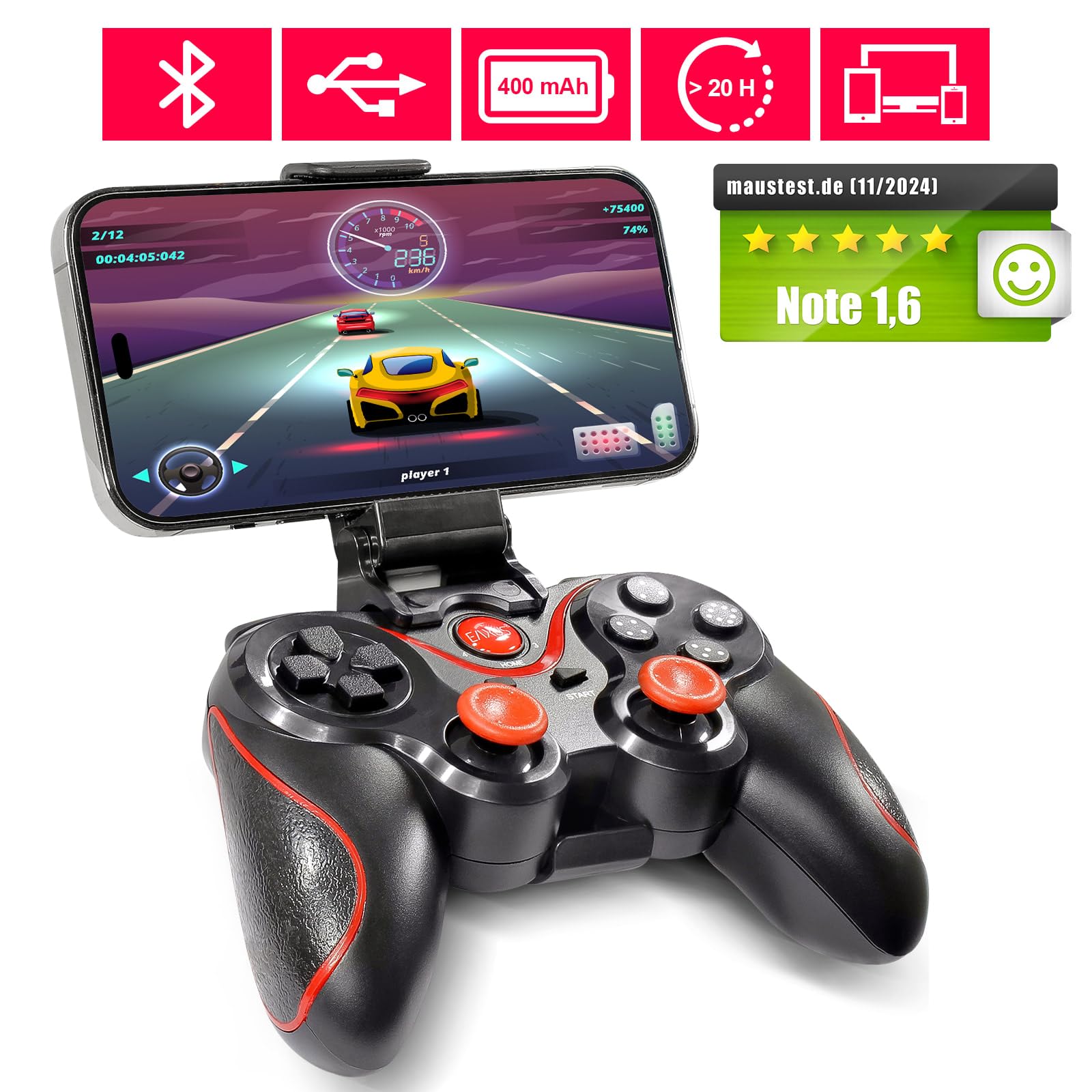 Wireless Bluetooth Gamepad Gaming Remote Controller 7 In 1 Wireless