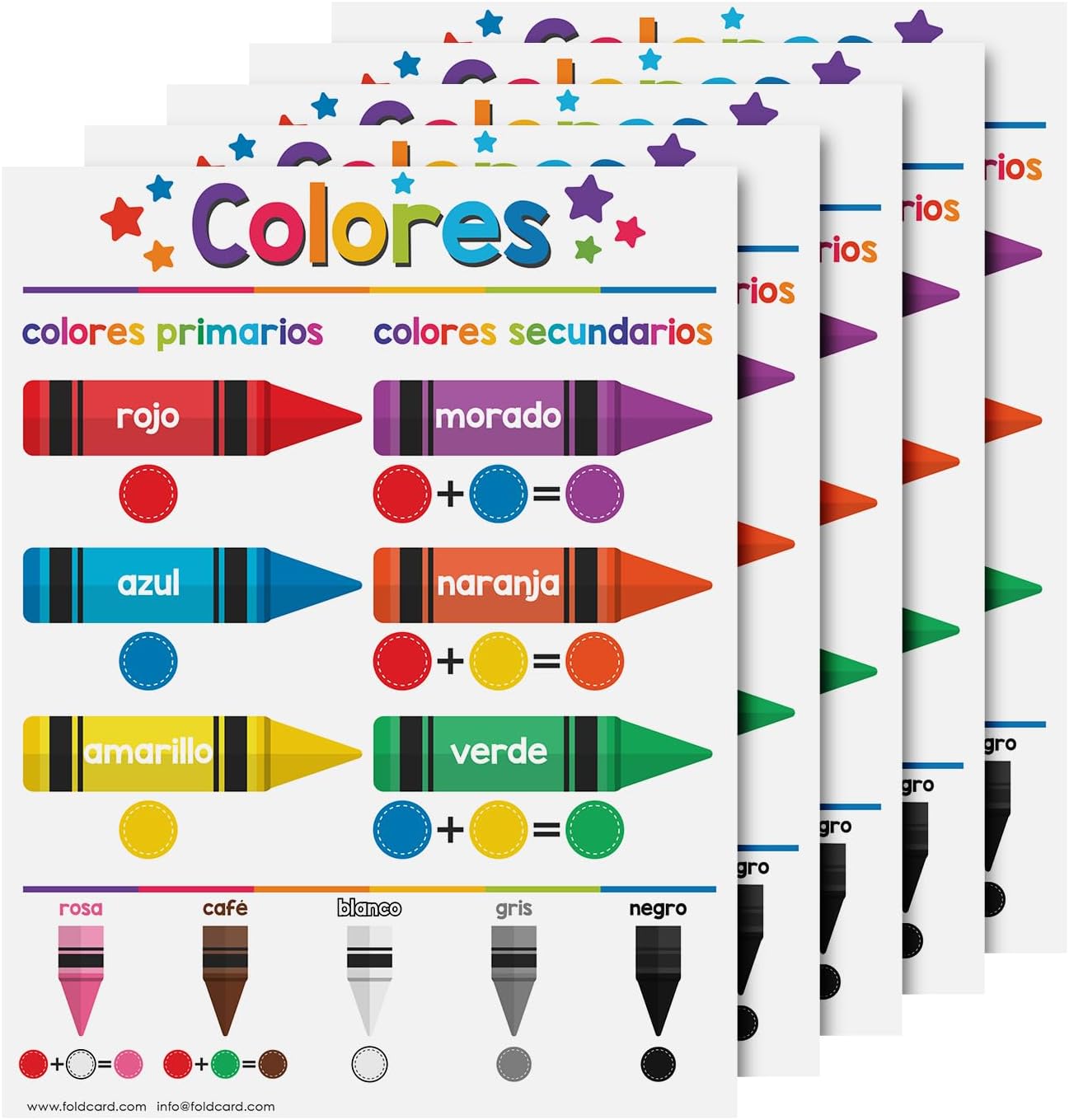 Amazon.com: Colores Spanish Chart for Preschool to Gradeschool Kids ...