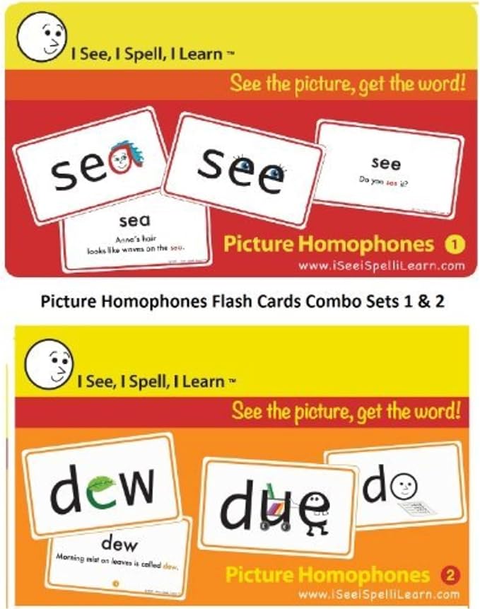 Amazon.com: I See, I Spell, I Learn® - Picture Homophones Flashcards ...