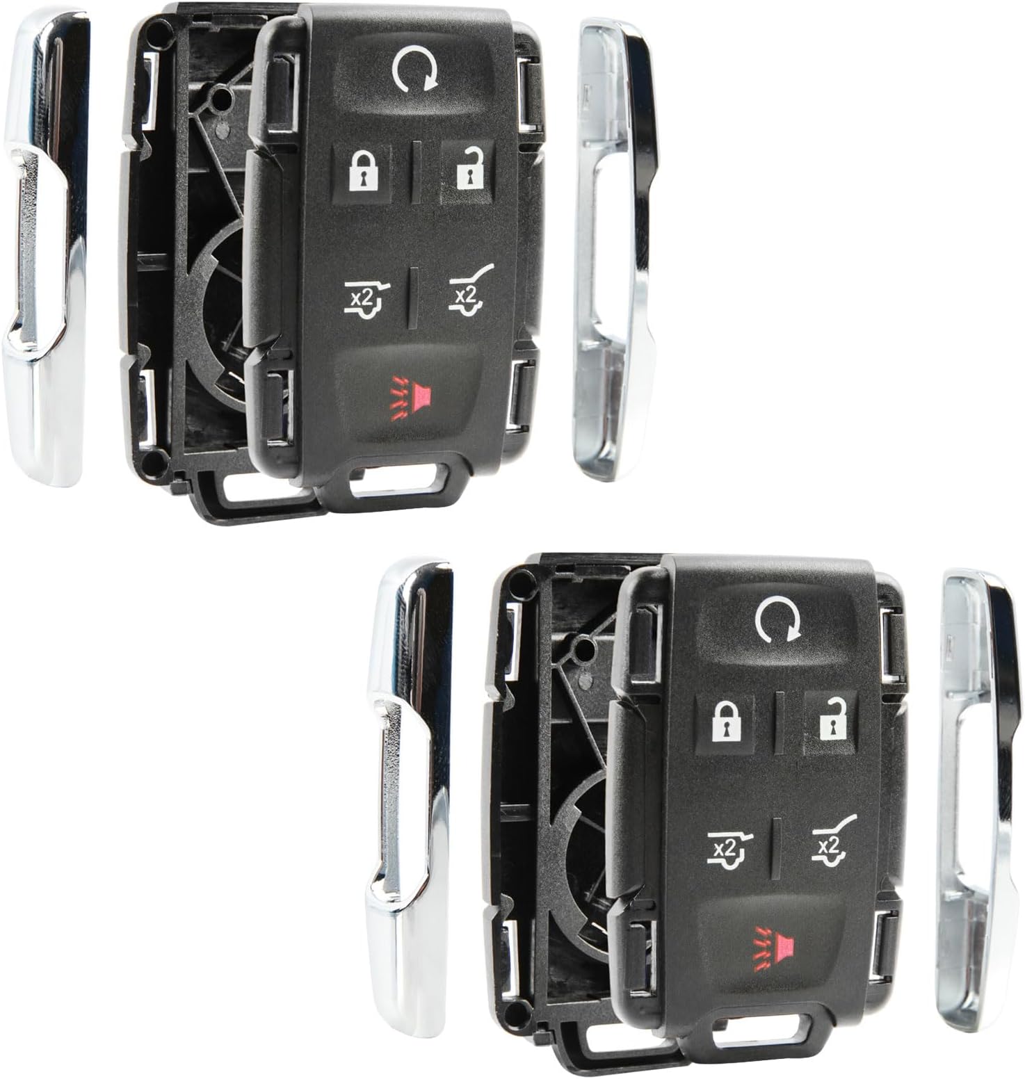 Amazon.com: Chrome Key Fob Keyless Entry Remote Shell Case & Pad fits ...