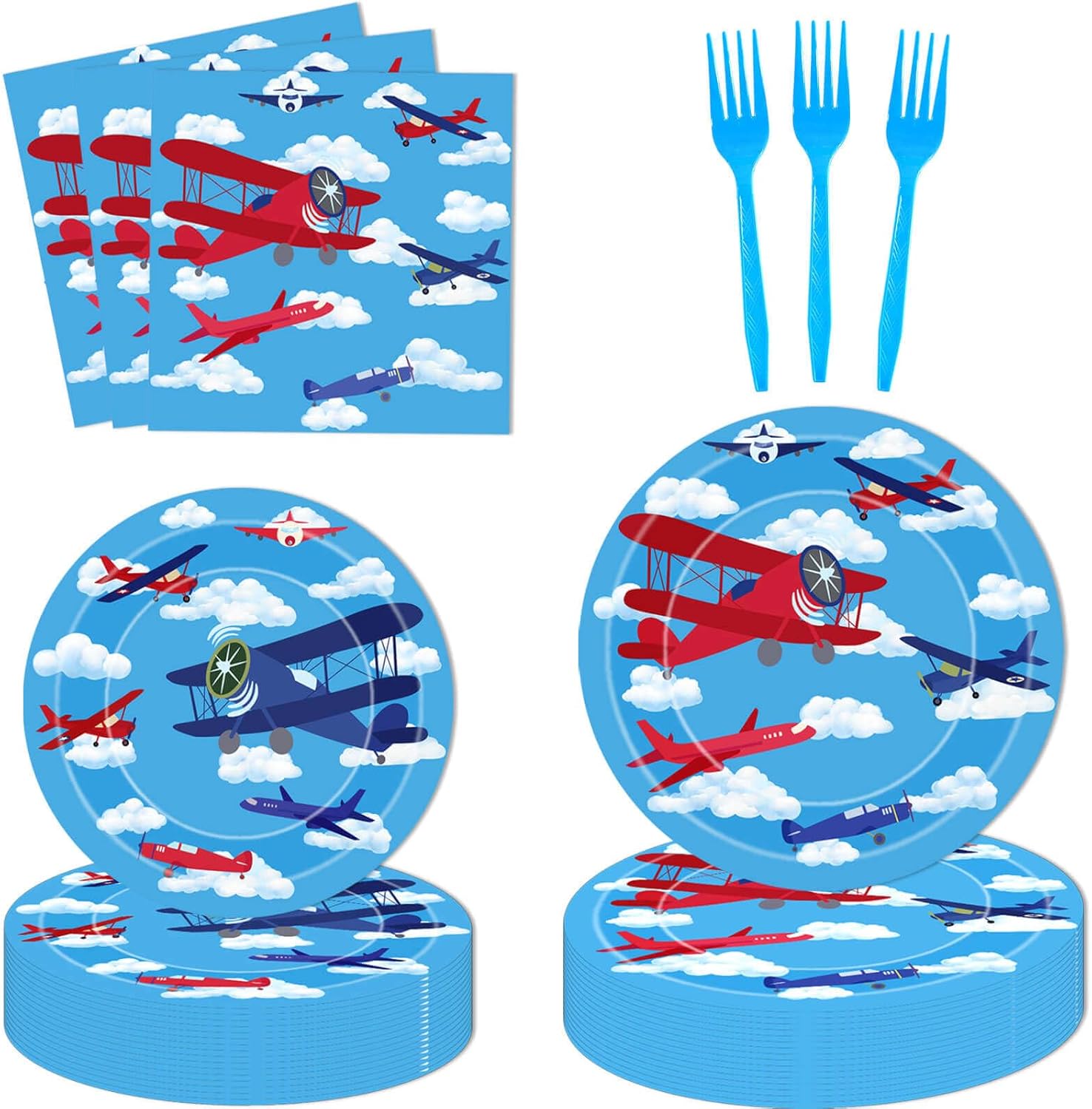 Amazon.com: 80 Pcs Airplane Party Supplies Airplane Aircraft Paper ...