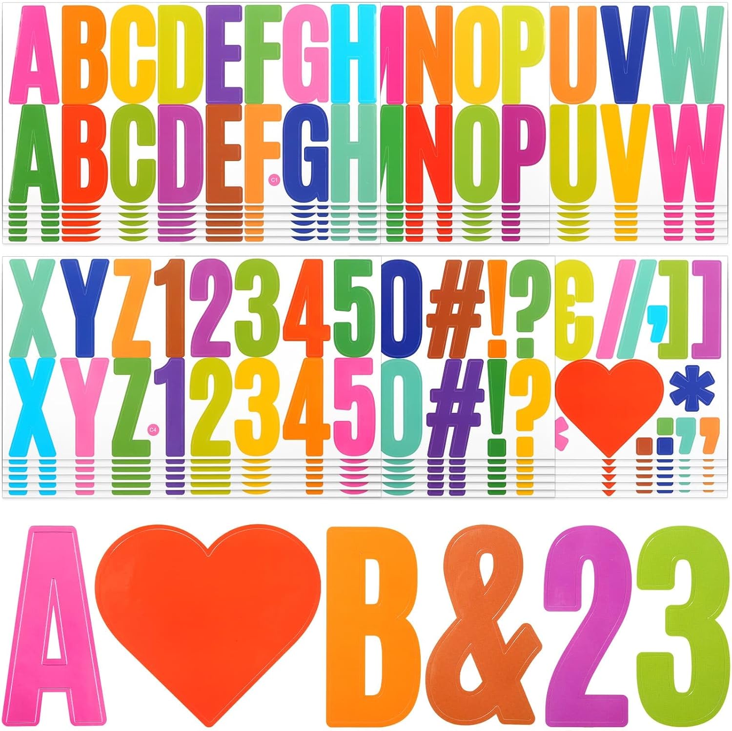 Amazon.com: 600 Pcs 36 Sheets Letter Stickers 2.5 Inches Colorful Large ...