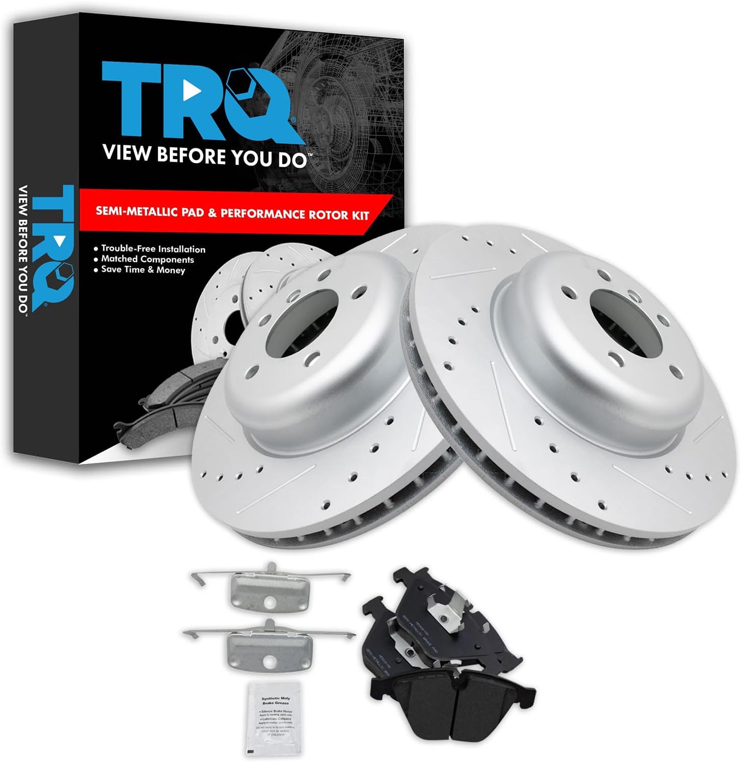 Amazon.com: TRQ Front Performance Brake Pad & Rotor Kit Brake Pads ...