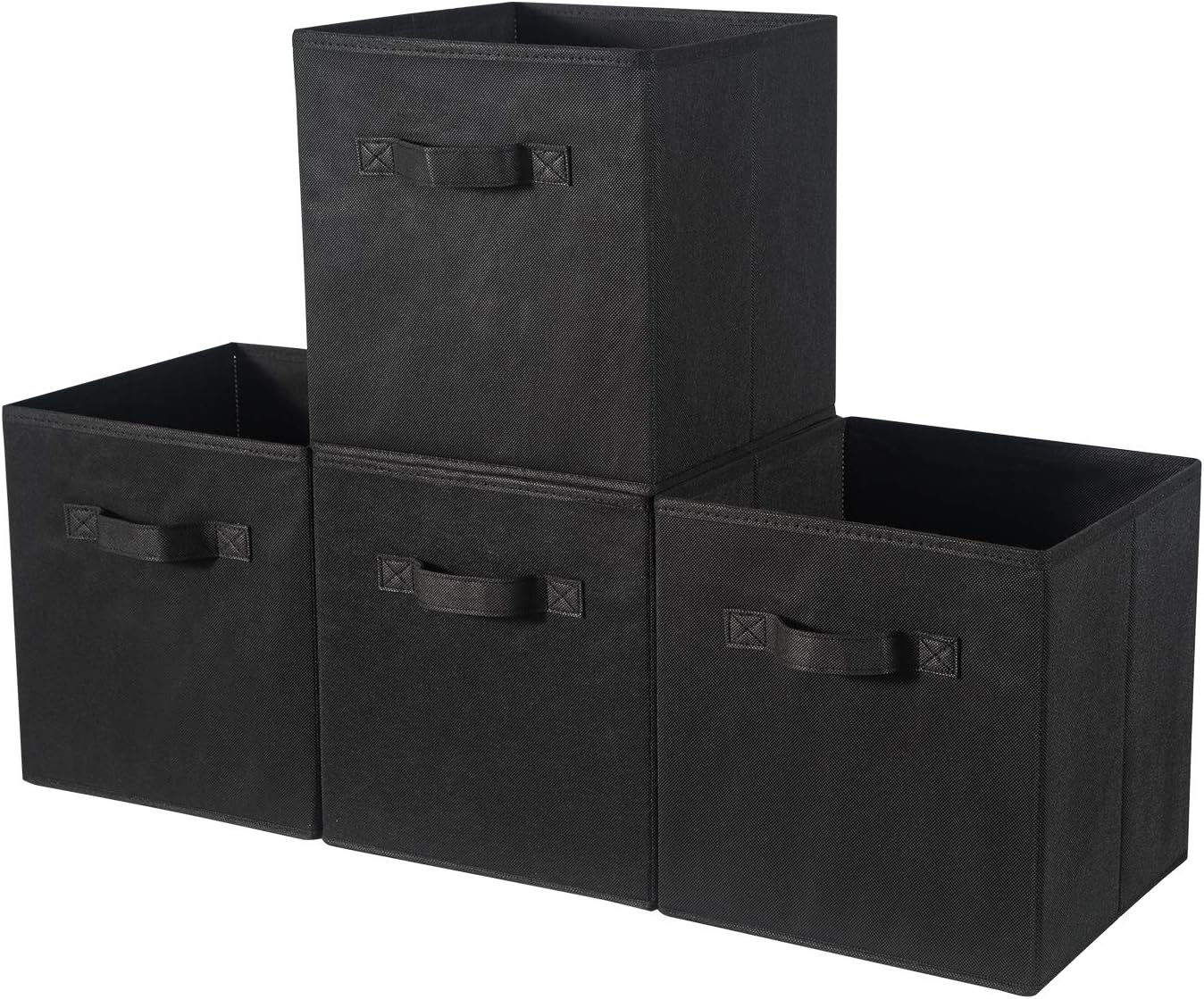 BrilliantJo Lot de 4 Boîtes de Rangement en Tissu avec Panier de ...