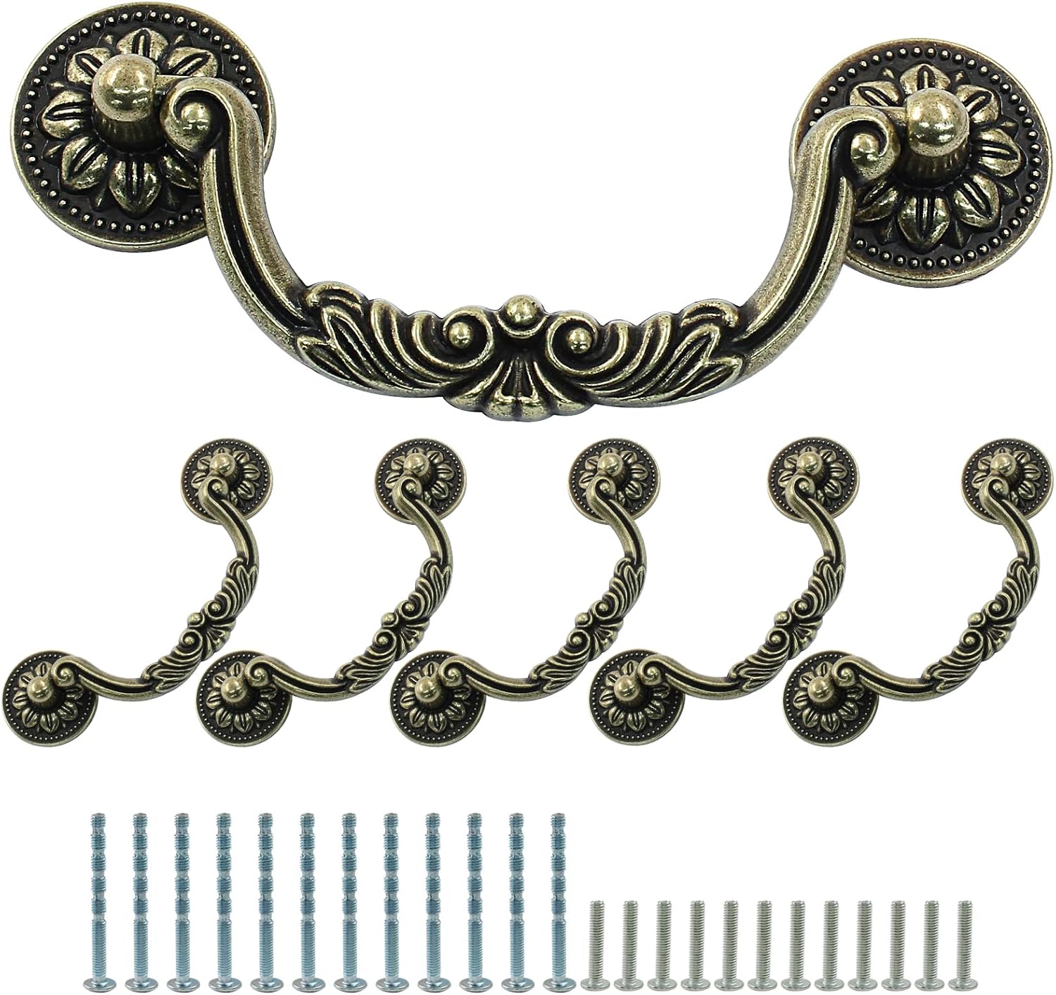 Unlorspy 6 Pcs Antique Bail Handle Drop Pulls 3.62 Inch Vintage Bail ...