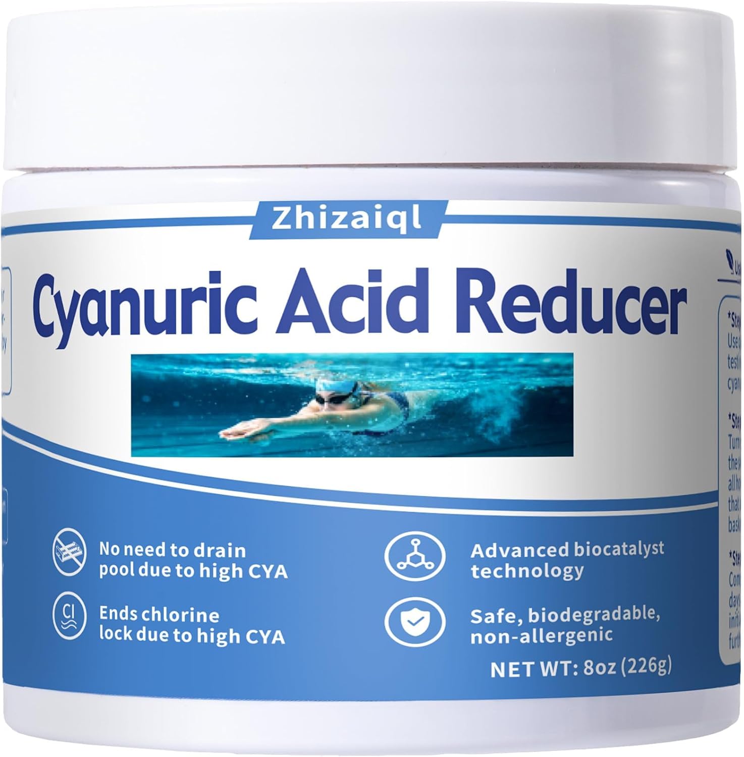 Amazon.com : Cyanuric Acid Reducer Powder for Pools, Non Polluting 100 ...