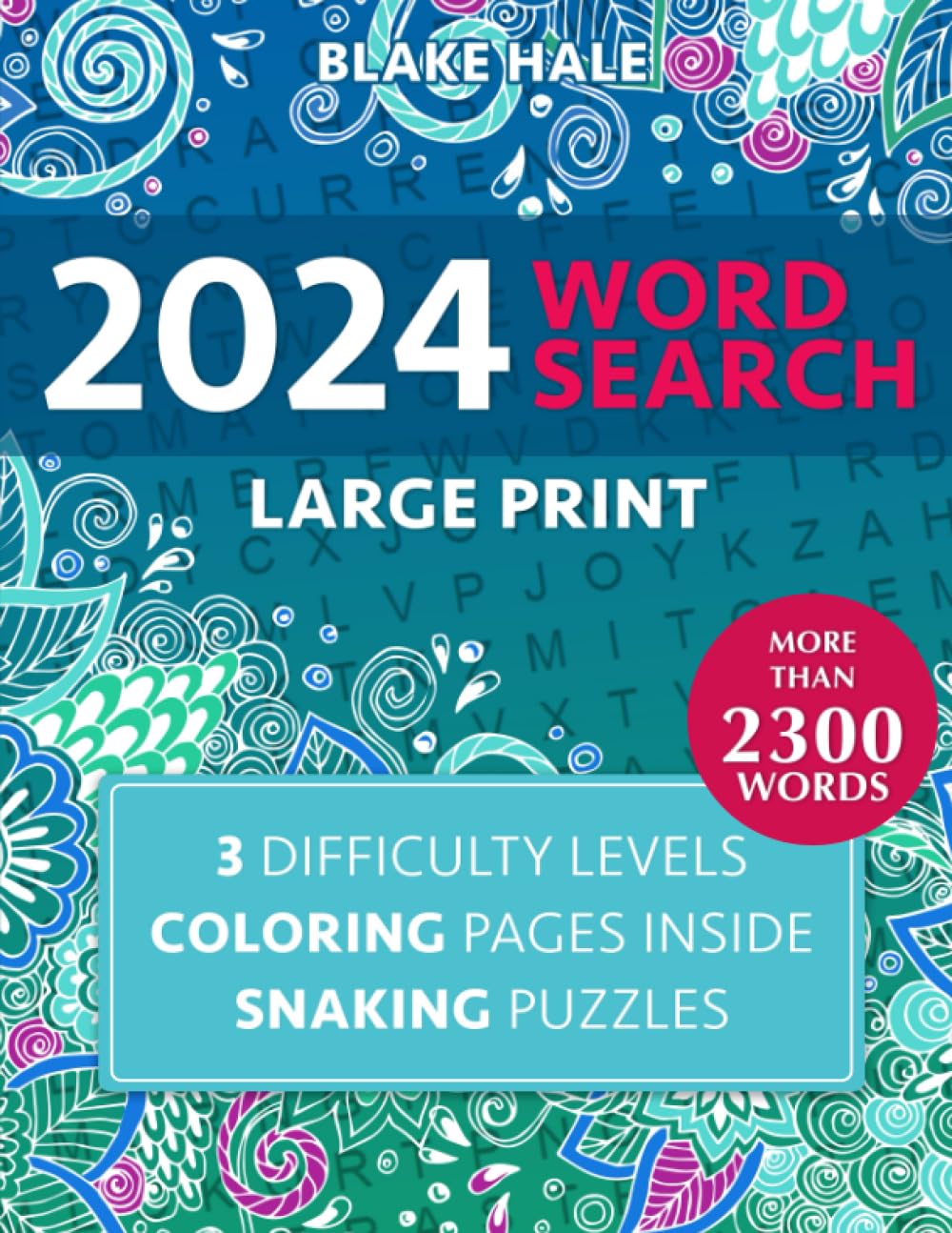 2024 Word Search: Books for Adults, Seniors, or Teens with 100 Unique ...