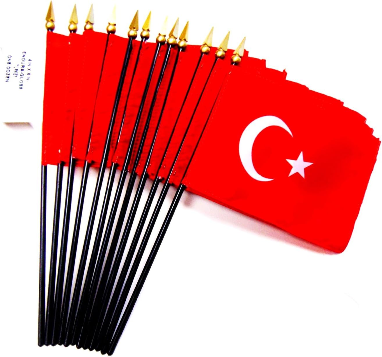 Amazon.com: 12 Turkey Desk Flags 4x6 Inch American Made Miniature Table ...