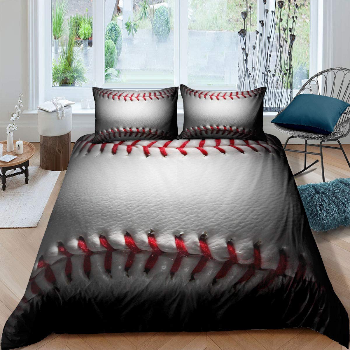 Erosebridal Baseball Bedding Set Queen Size Sports Duvet Cover for Kids ...