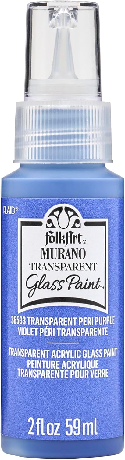 Amazon.com: FolkArt Murano Transparent Acrylic Glass Paint, Peri Purple ...