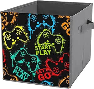 Amazon.com: DamTma Video Game Storage Cubes Bin Fabric Foldable ...
