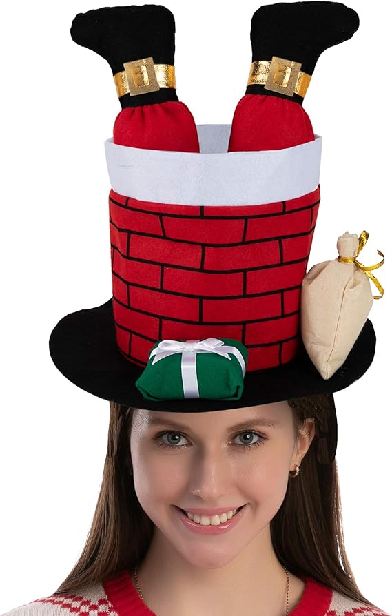 Christmas Santa Chimney Hat Funny for Cute and Festive Party Dress Up ...