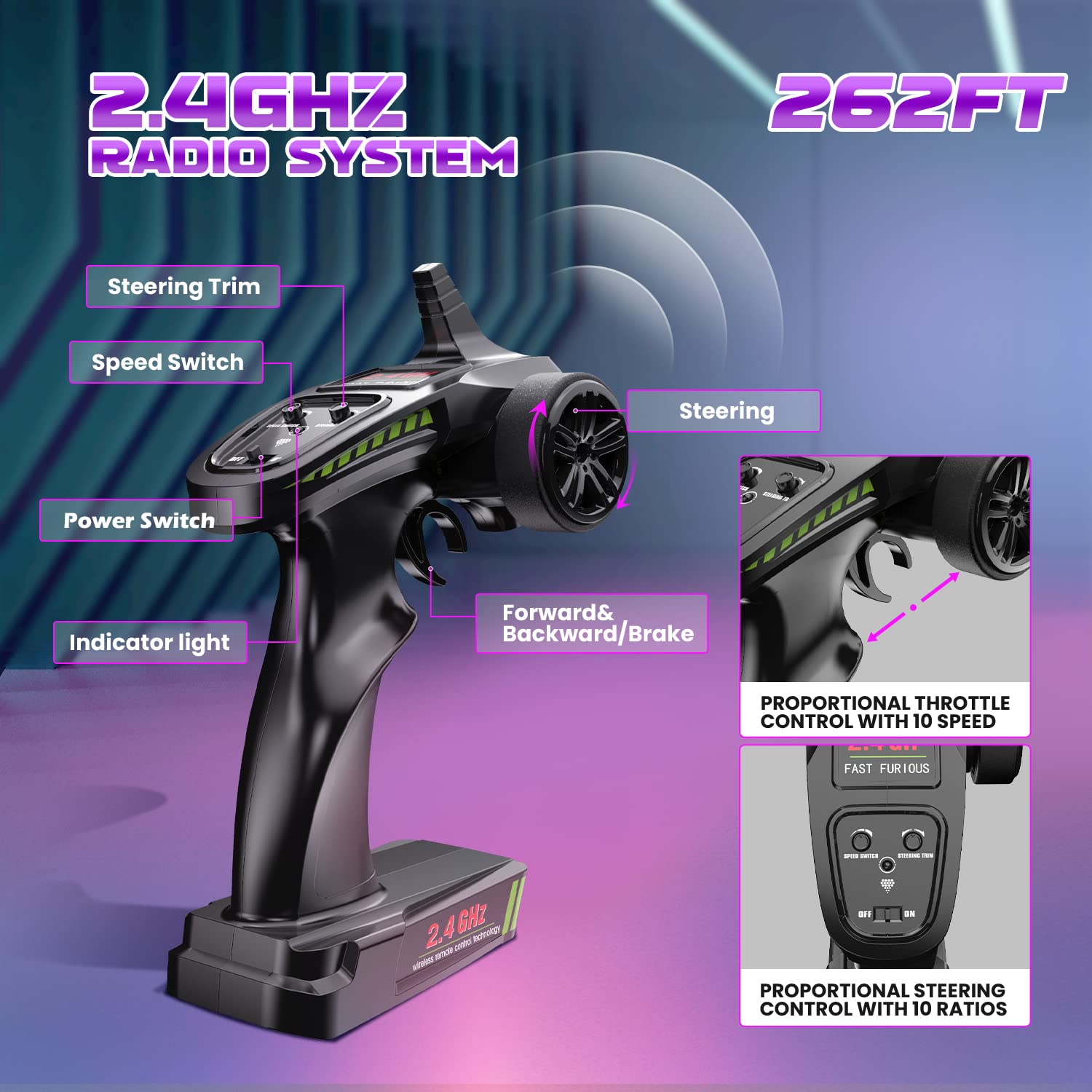 DEERC 200E Large Brushless RC Cars for Adults 1:10 RC Trucks,60 KM/H ...