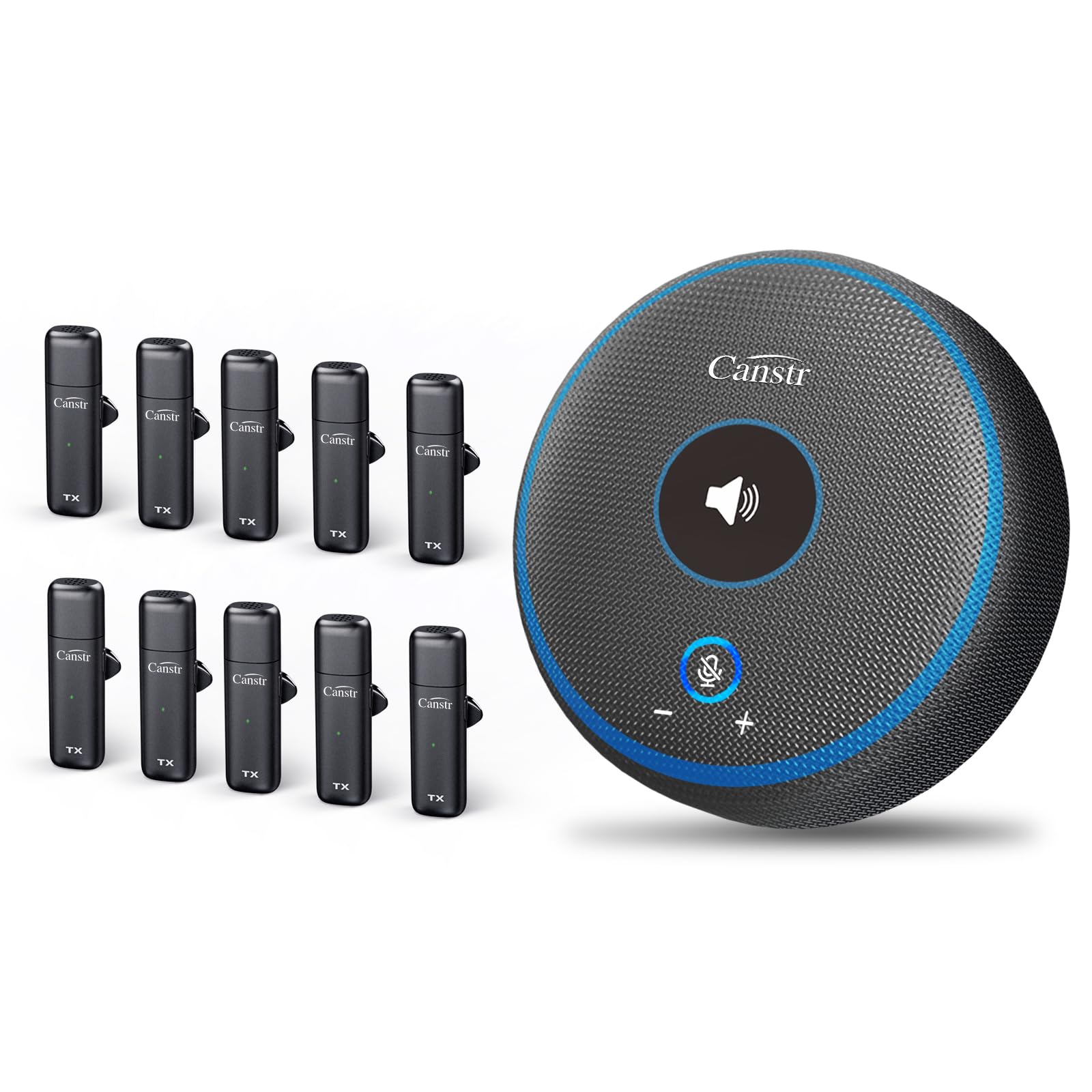 Amazon.com: Canstr Conference Speaker with 10 Wireless Mics,360° Voice ...