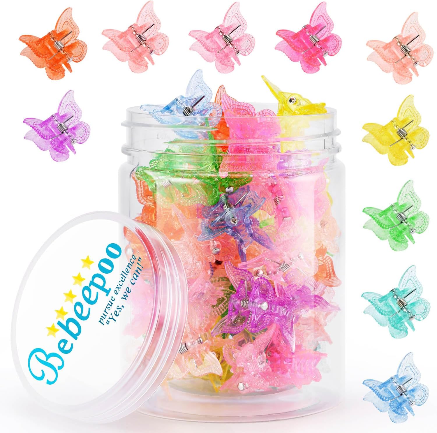 Amazon.com: Mini Butterfly Hair Claw Clips, Glitter Hair Clips Claw ...