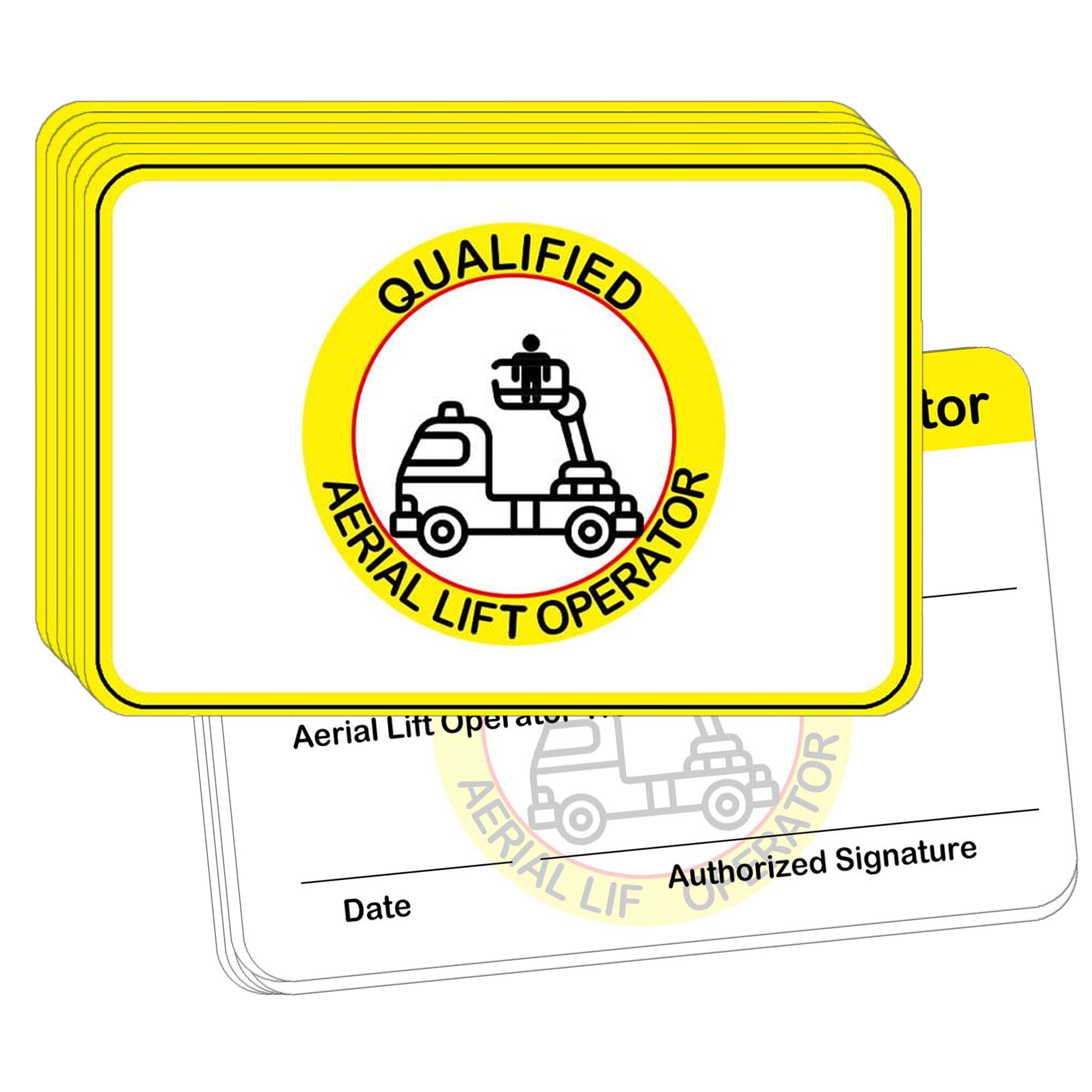 Qualified Aerial Lift Operator Certification Card 6Pcs Safety Wallet ...