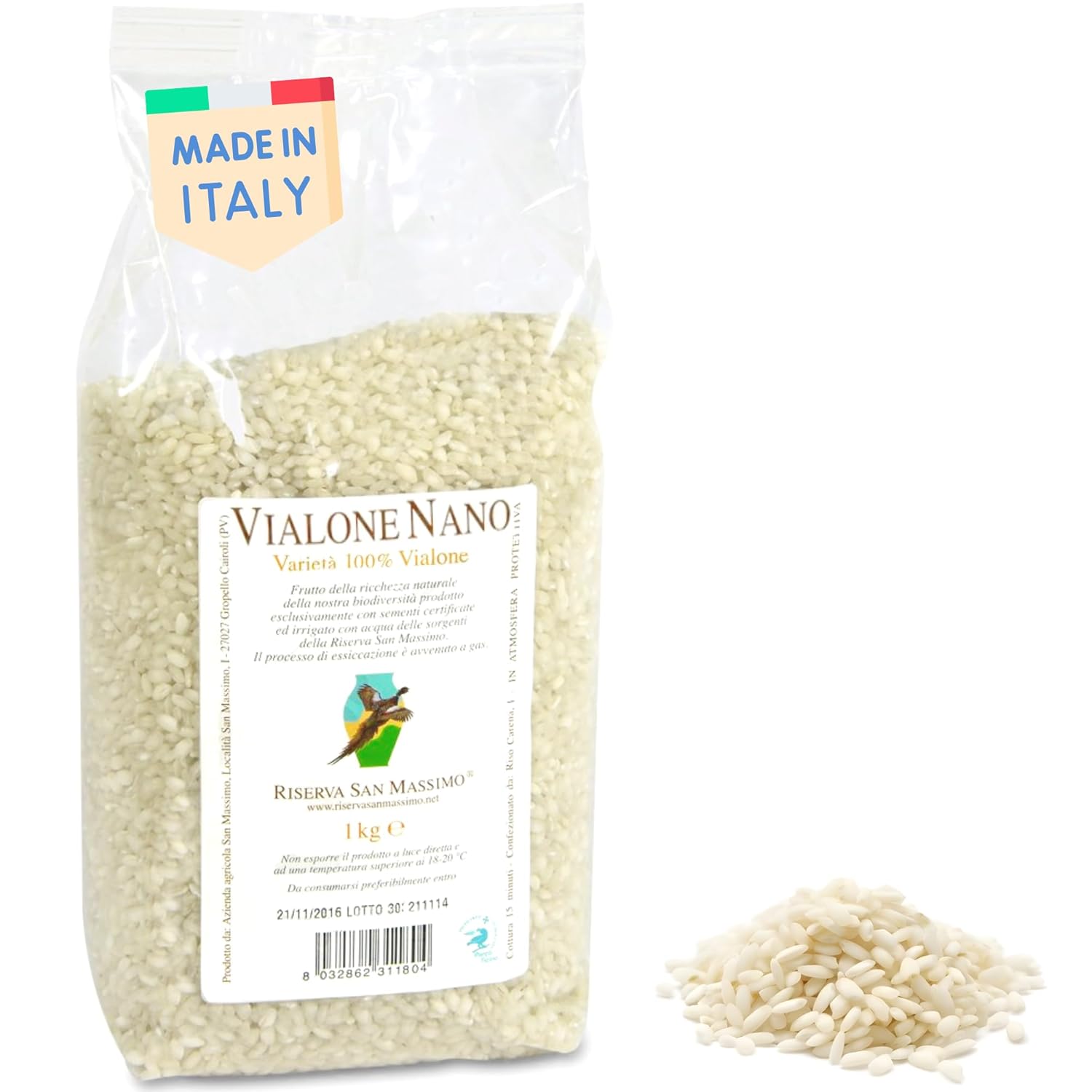 Amazon.com : Riserva San Massimo Vialone Nano Risotto Rice from Italy ...