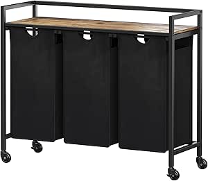 Amazon.com: Lifewit Laundry Hamper with Wheels, 3 Section Pull out ...