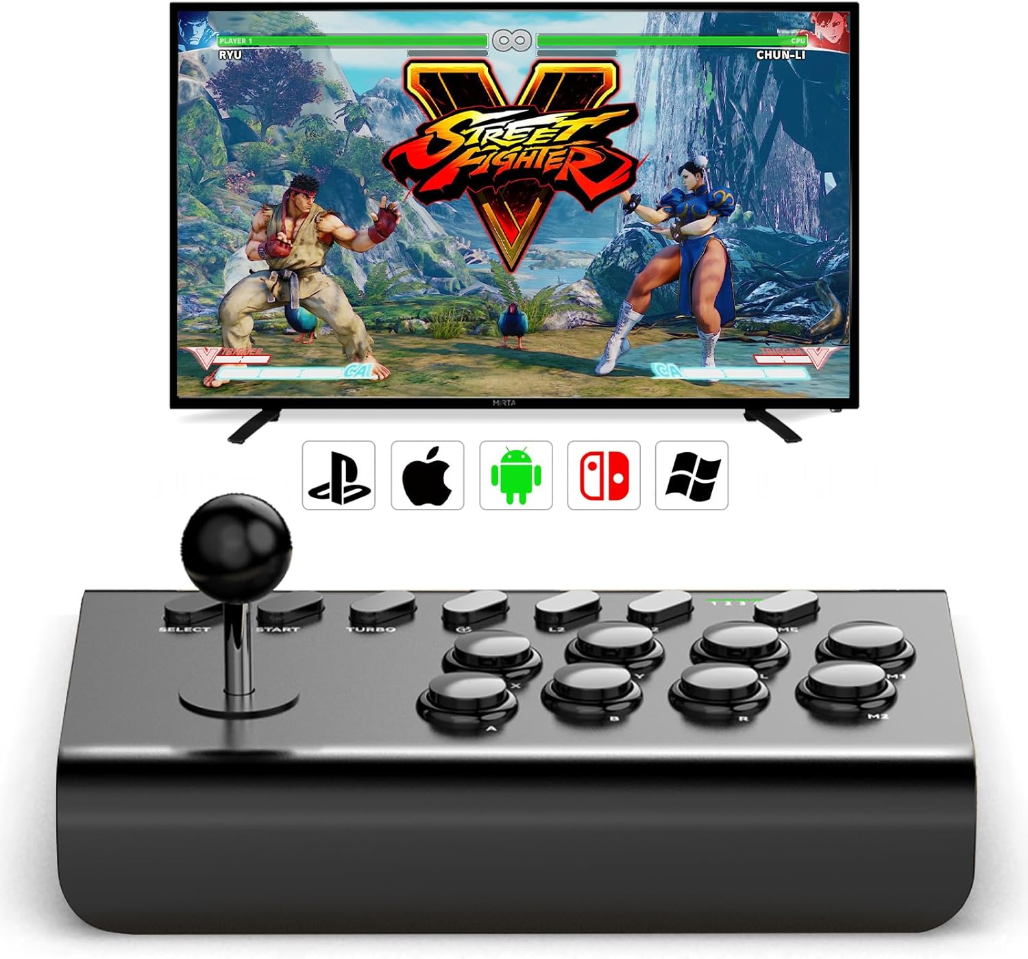 Amazon.com: Joso Wireless Arcade Fight Stick Joystick for Nintendo Switch/PS4/PS3/PC/NeoGeo Mini ...