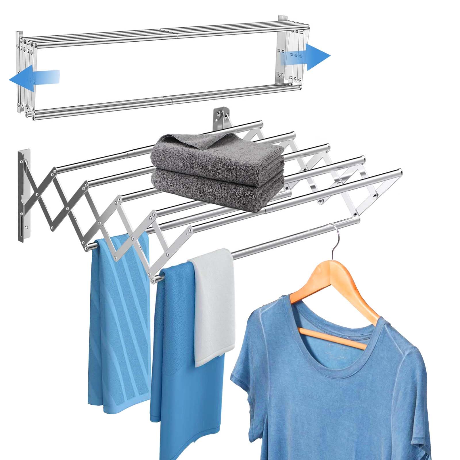 Amazon.com: Bafezoze Clothes Drying Rack Wall Mounted, Retractable ...