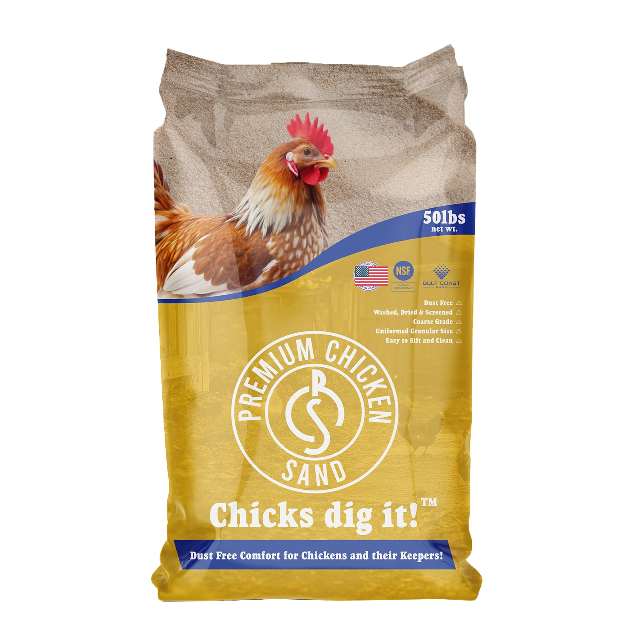 Amazon.com: Premium Chicken Sand, 50 lb Bag Odor Eliminating Bedding ...
