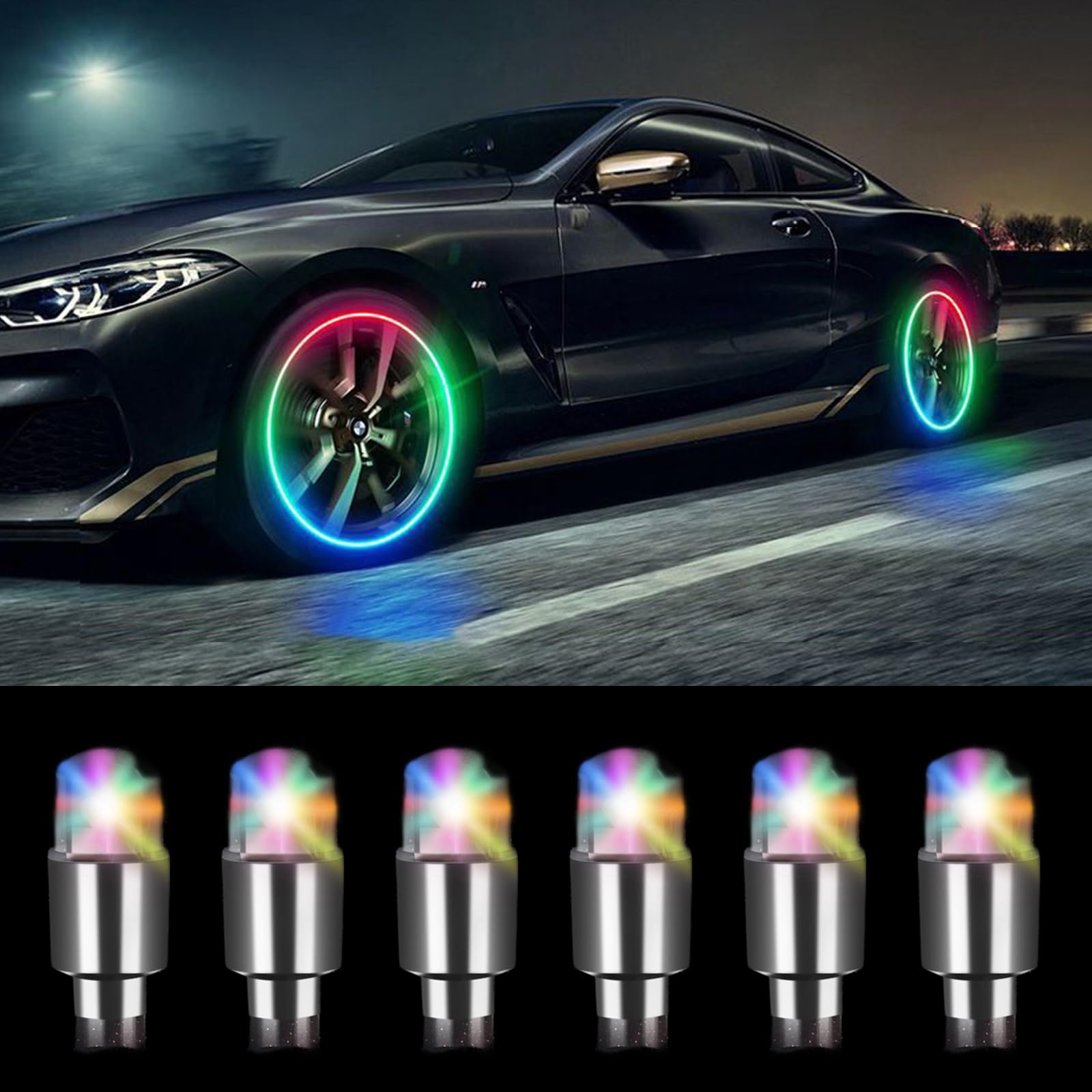 Amazon.com: QIZATAH 6 Pcs LED Tire Valve Stem Caps Lights - Intelligent ...