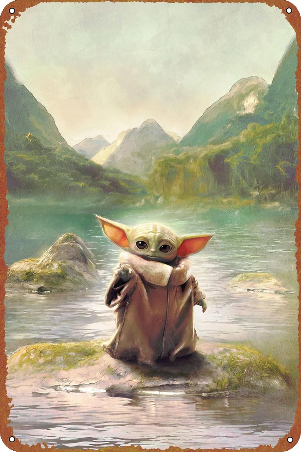 Amazon.com: Grogu Comic Posters Tin Signs Retro Metal Movie Tins for ...