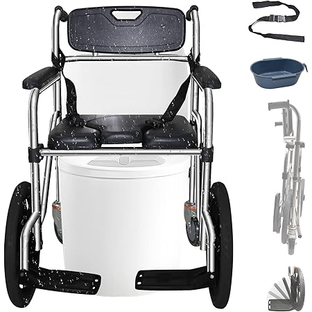 Amazon.com: Shower Chair with Wheels, Foldable Rolling Shower Chair for ...
