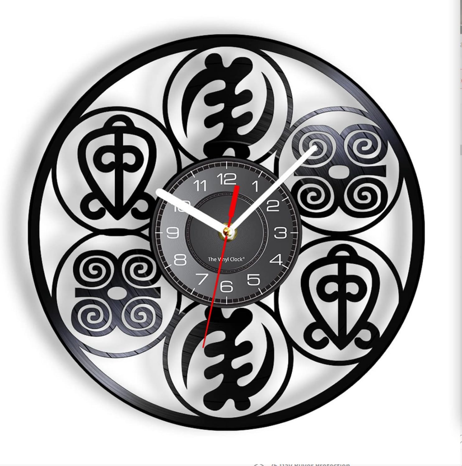 Vinyl Record Wall Clock 12 Inch African Ghana Adinkra Symbols Vinyl ...