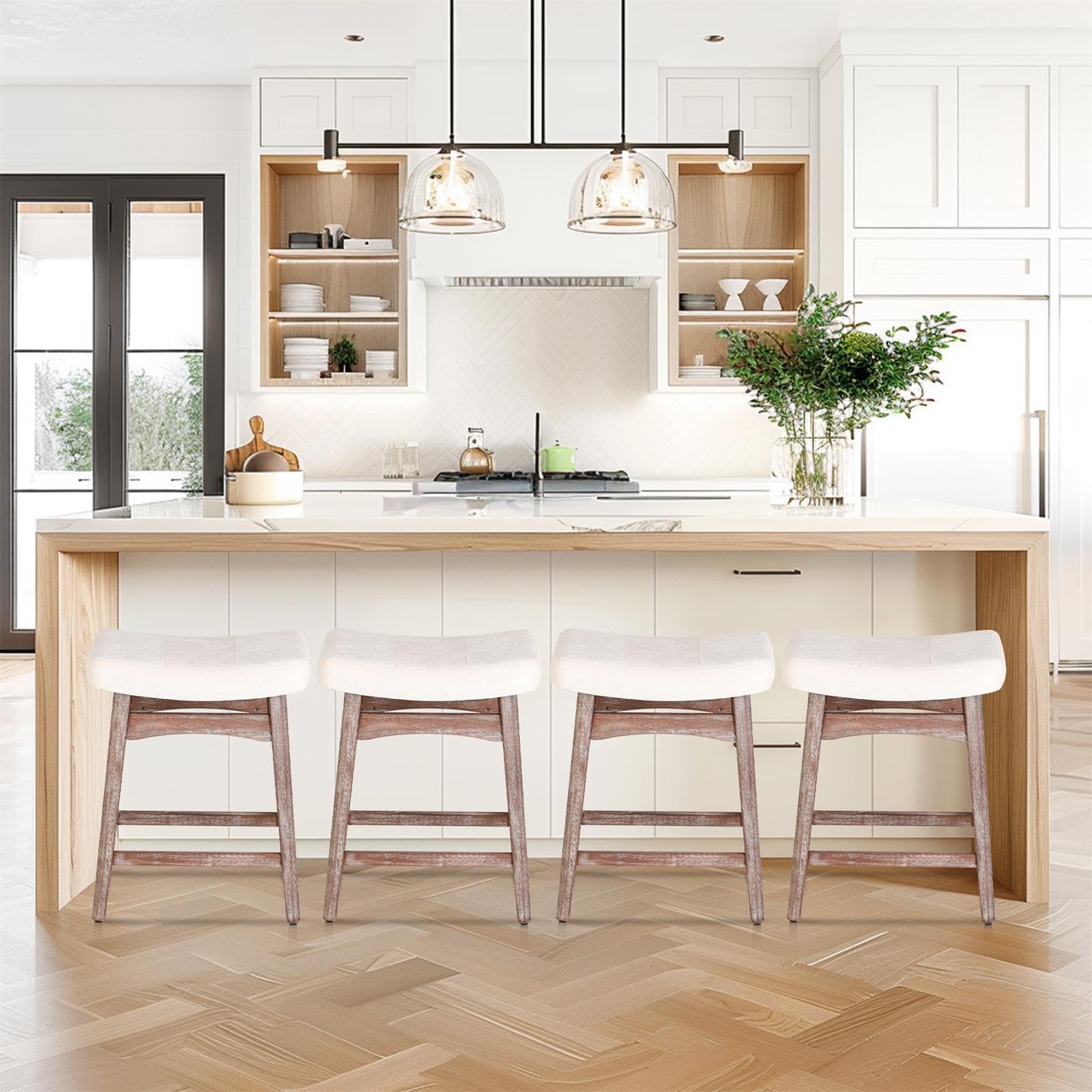 Amazon.com: Sophia & William Counter Height Stools Set of 4, Kitchen ...