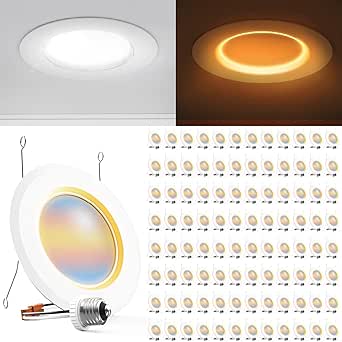 Sunco 96 Pack 6 Inch Recessed Light with Night Light, LED Can Lights ...