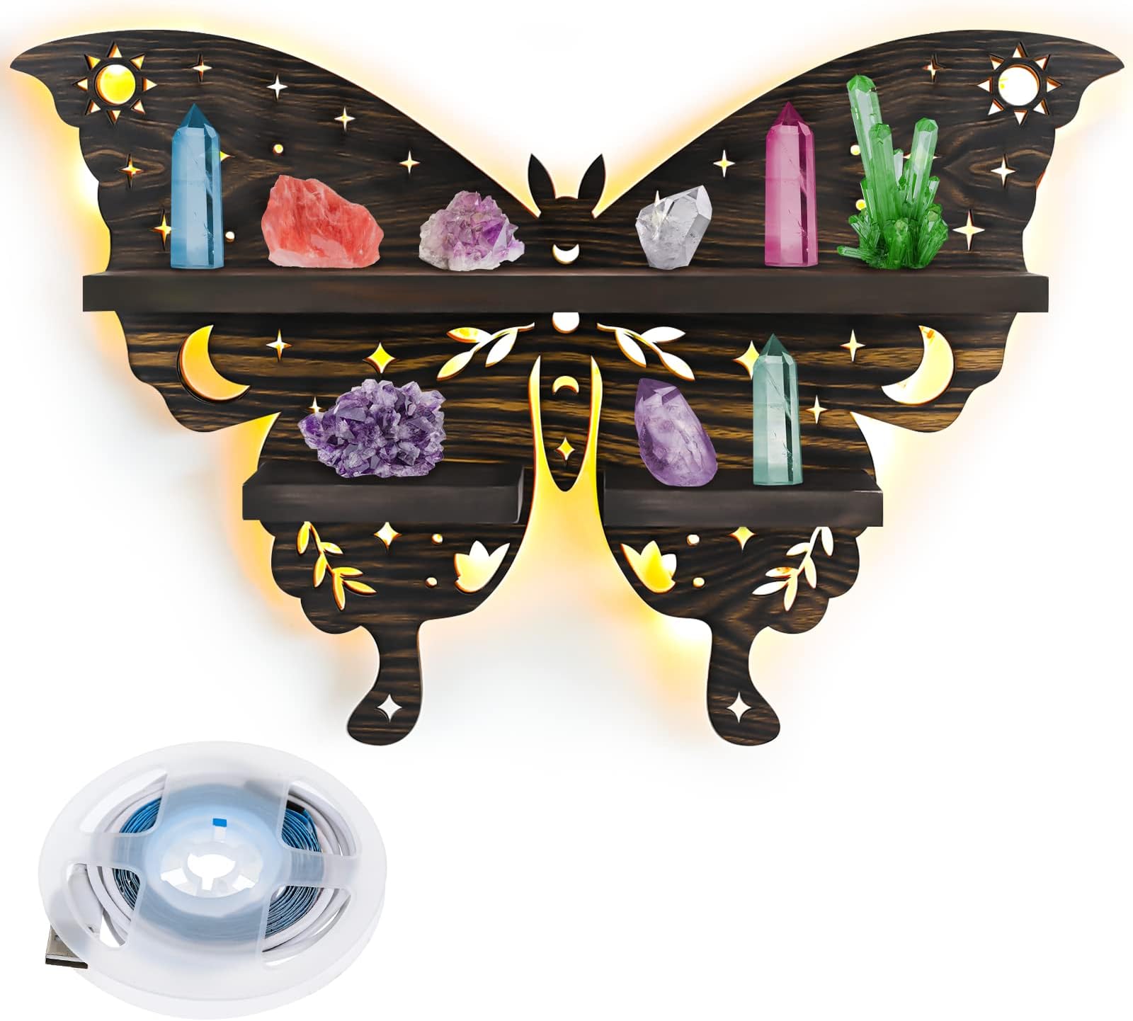 Amazon.com: Mandydy Corner Shelf Wall Corner Shelf Crystal Display with ...