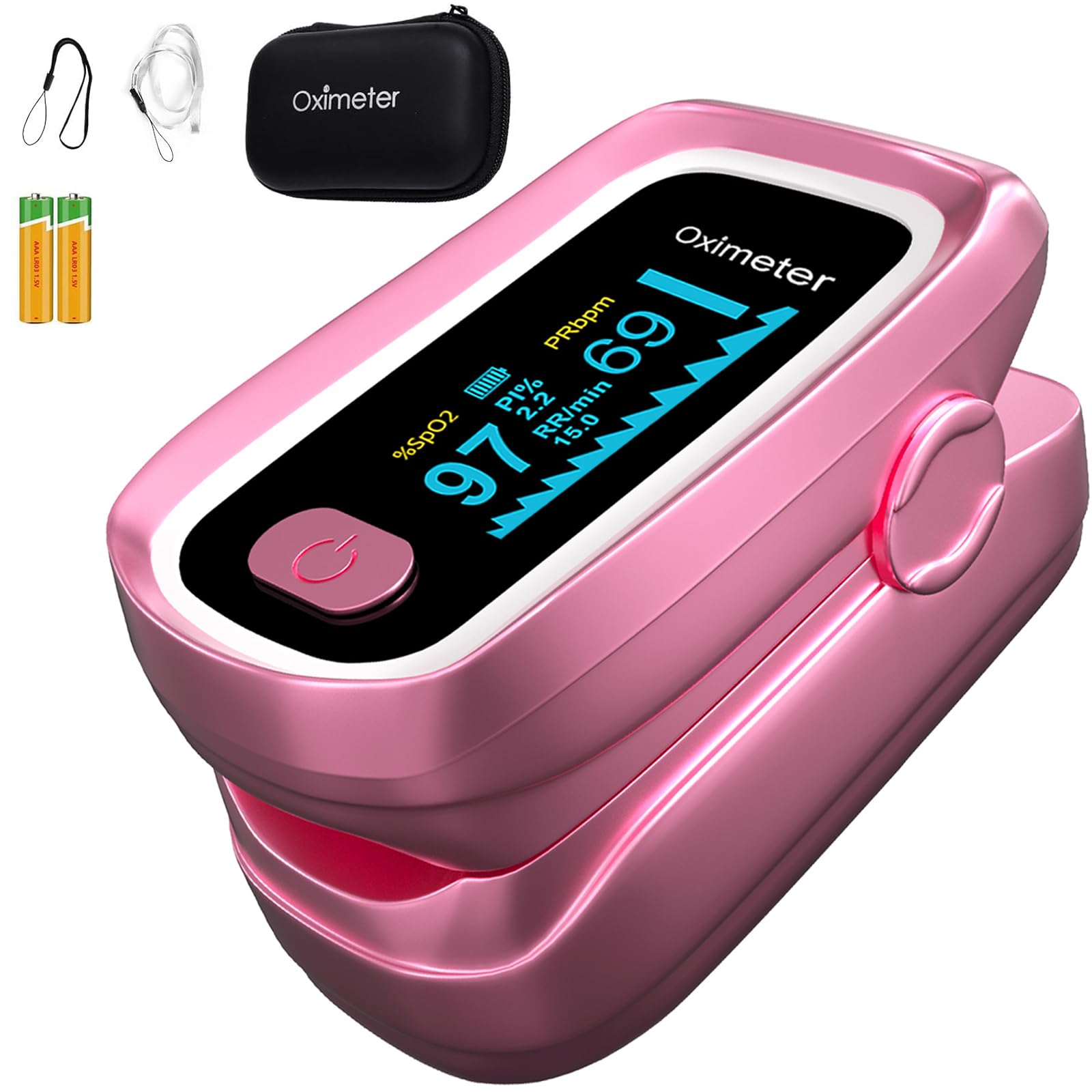 Amazon.com: Oximeter, SpO2 Pulse Oximeter, 4 Data Pulse Oximeter with ...