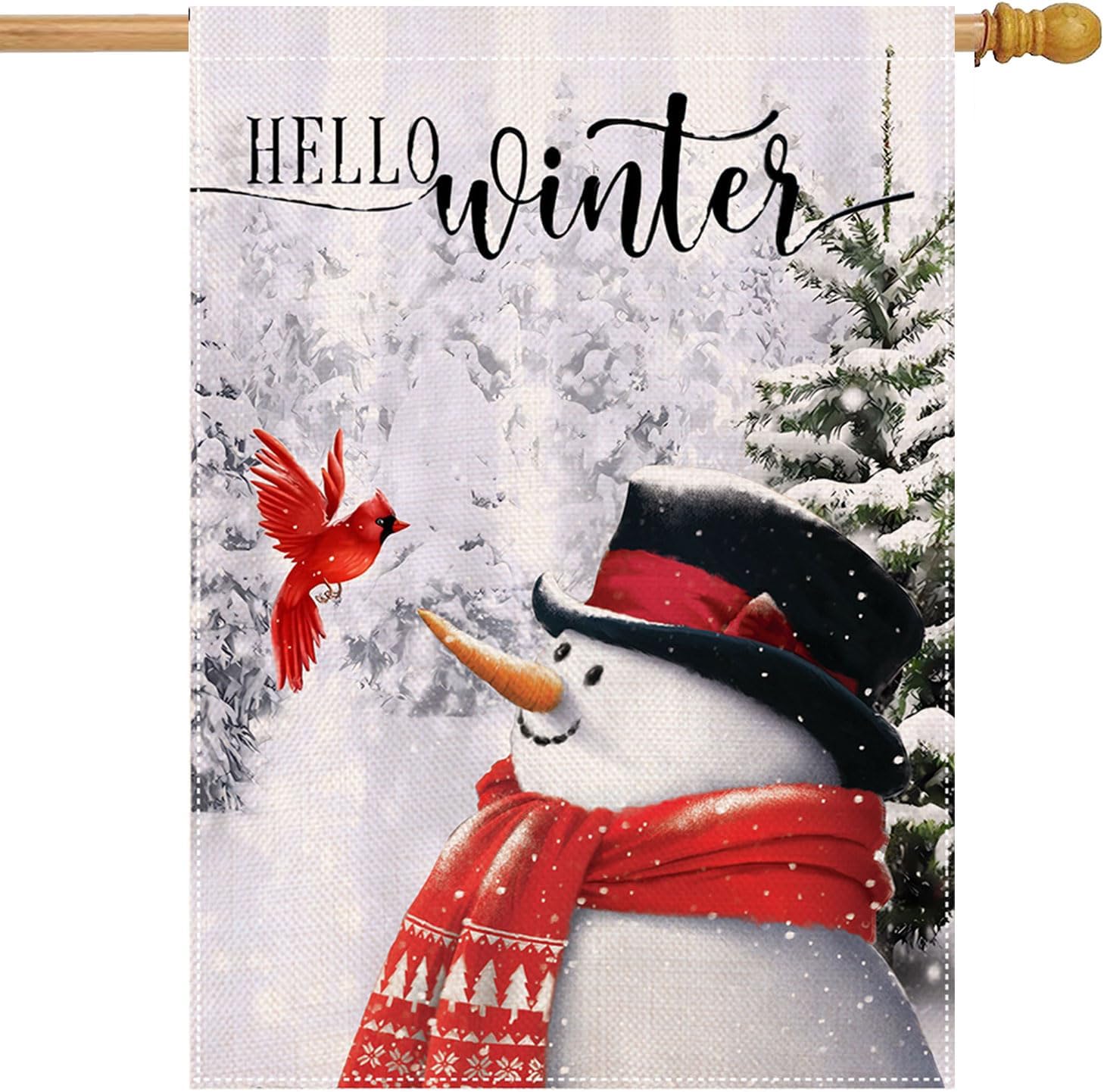 Amazon.com : Hello Winter Flags for Outside 28 X 40 Double Sided Large ...
