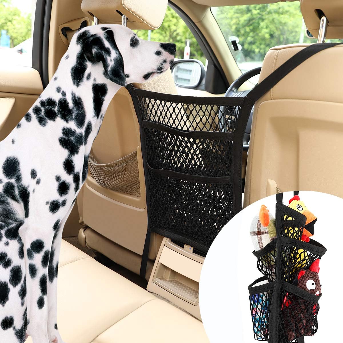 Amazon.com : Pawaboo Dog Car Barrier, Upgraded 5-Layer Dog Net Safe ...