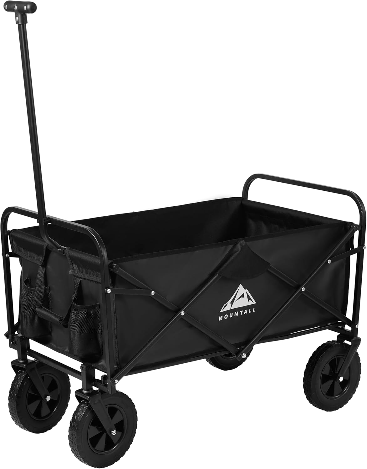 Black Heavy Duty Foldable Garden Festival Trolley Camping Folding Cart ...