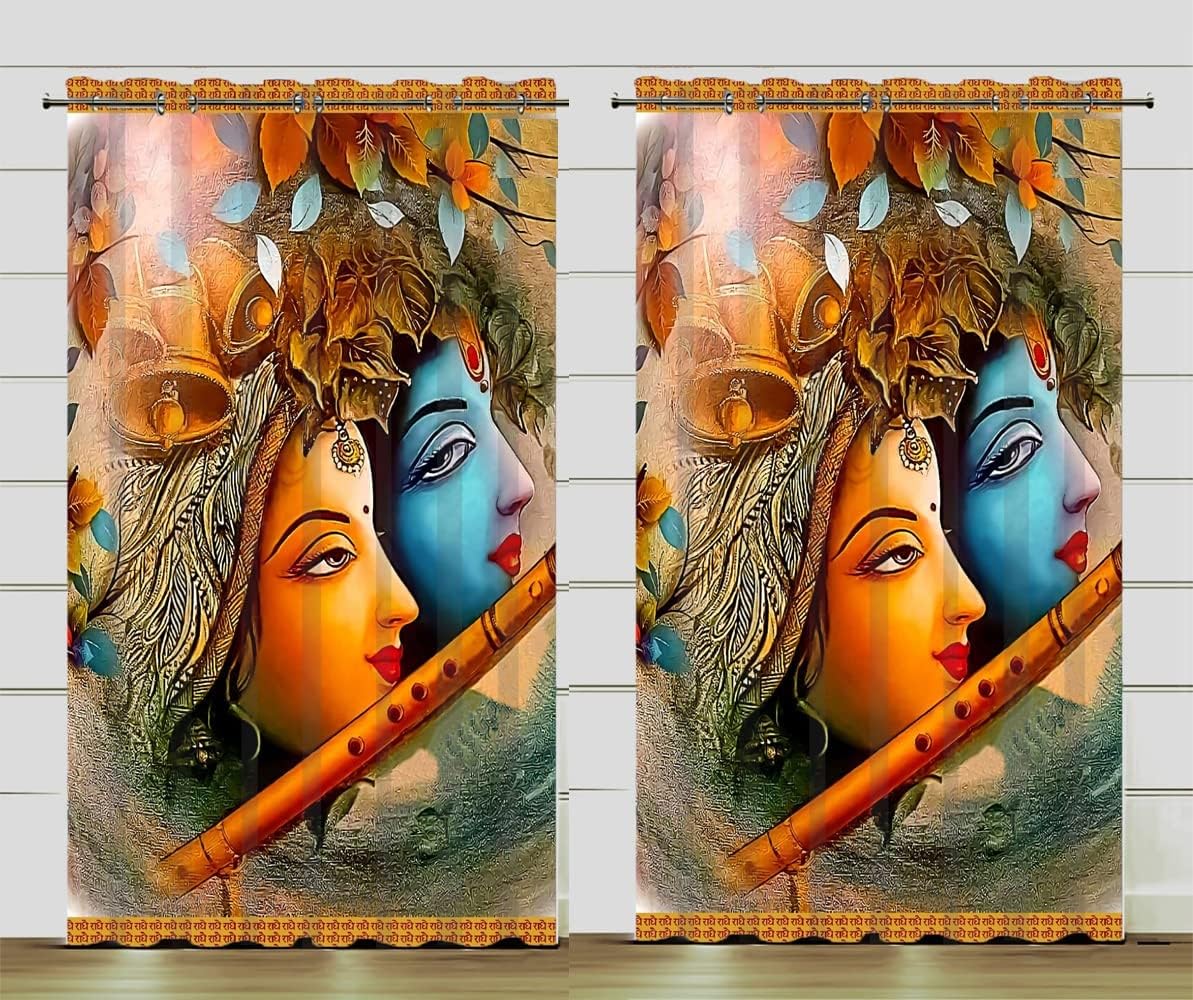 Buy VJK FAB God 3D Printed/Poojaghar Curtains for Poojaroom/Temple/Home ...
