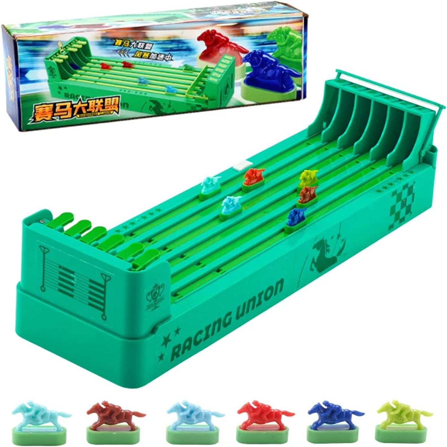 Amazon.com: Wuketar Horse Racing Table Game with 6 Horses, Desktop ...