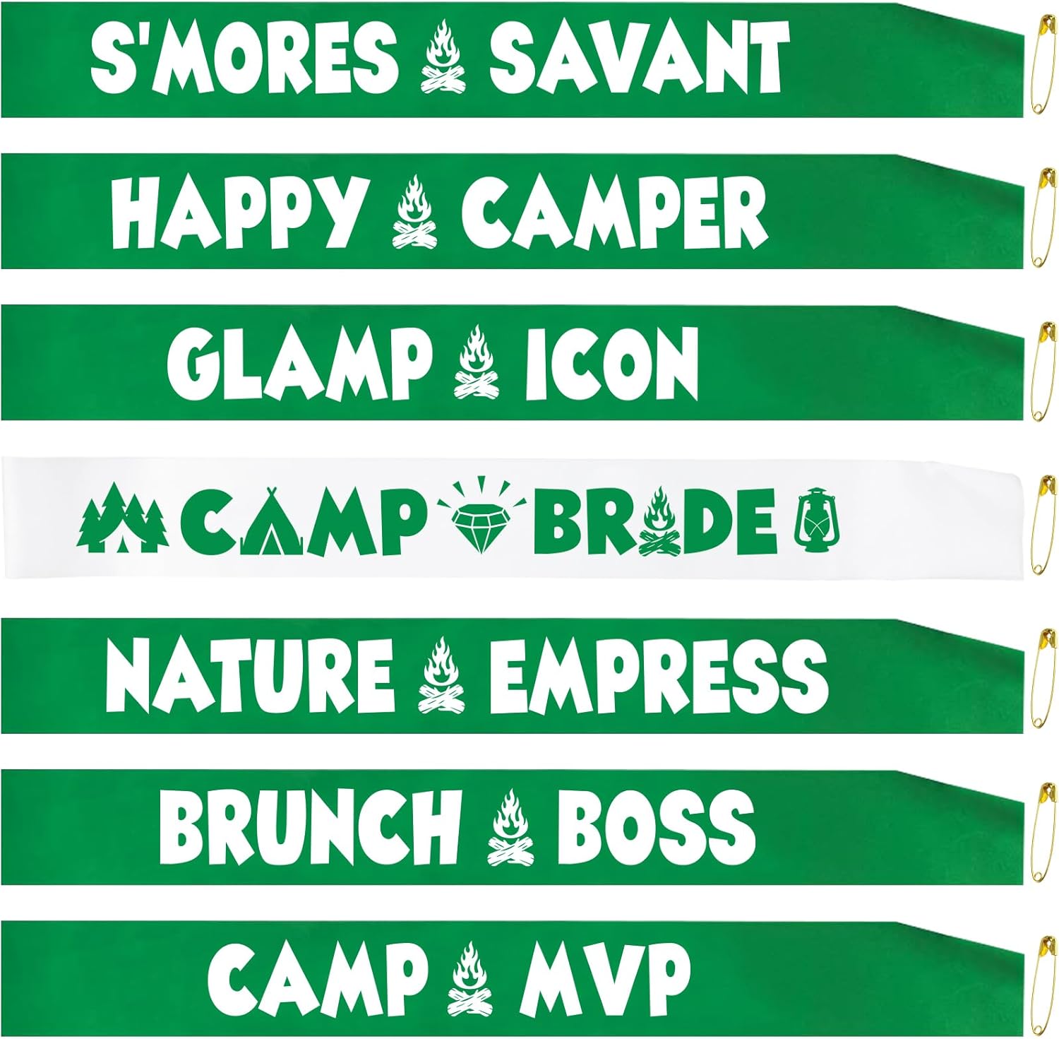 Amazon.com: 7 Pcs Camp Bride Sash Camping Bachelorette Party ...