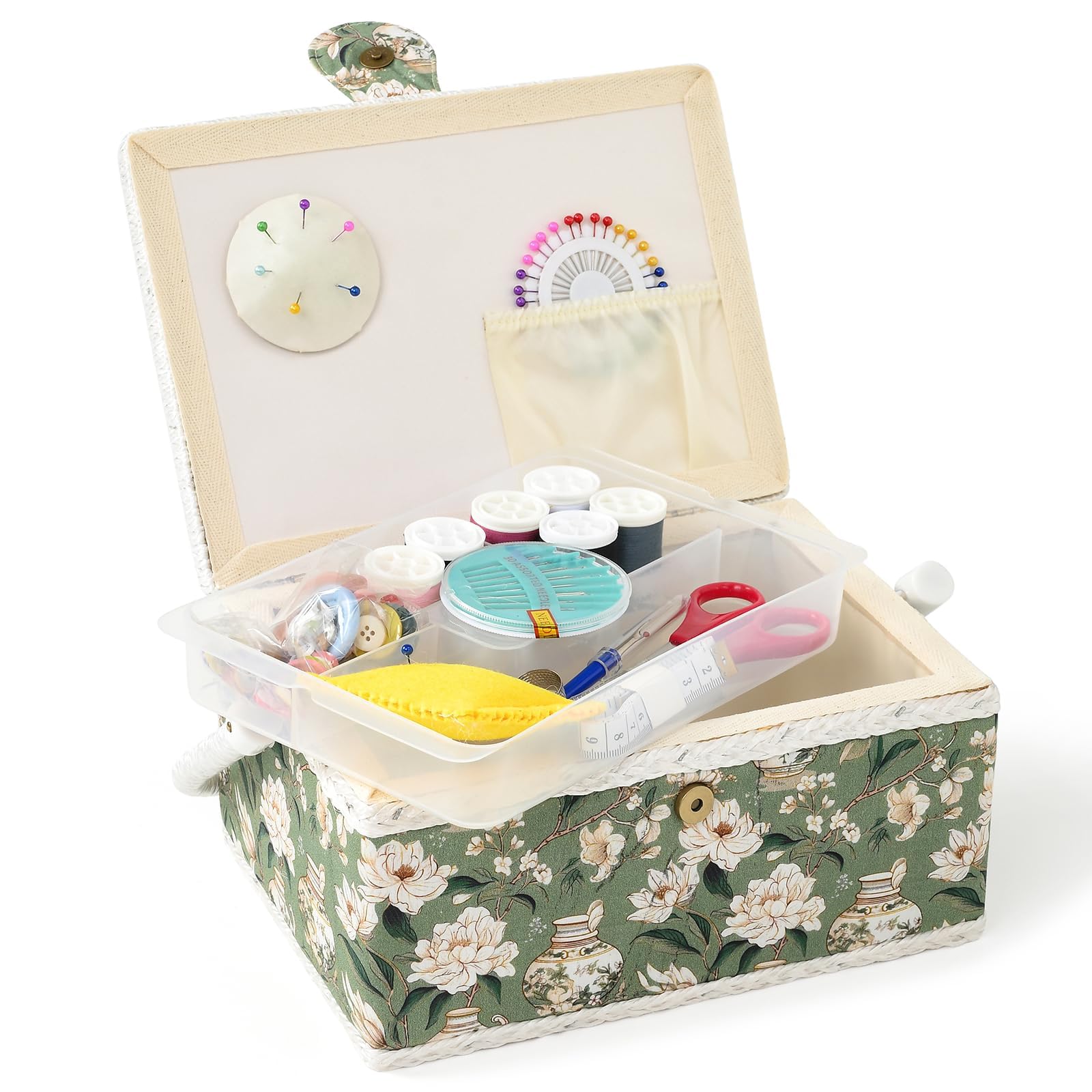 Amazon.com: FOPUGT Sewing Basket - Medium Sewing Box for Sewing ...