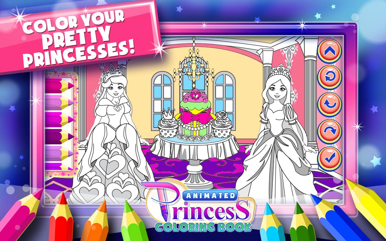 Princess Coloring book Animated for Kids & Girls Game - Girls Coloring ...
