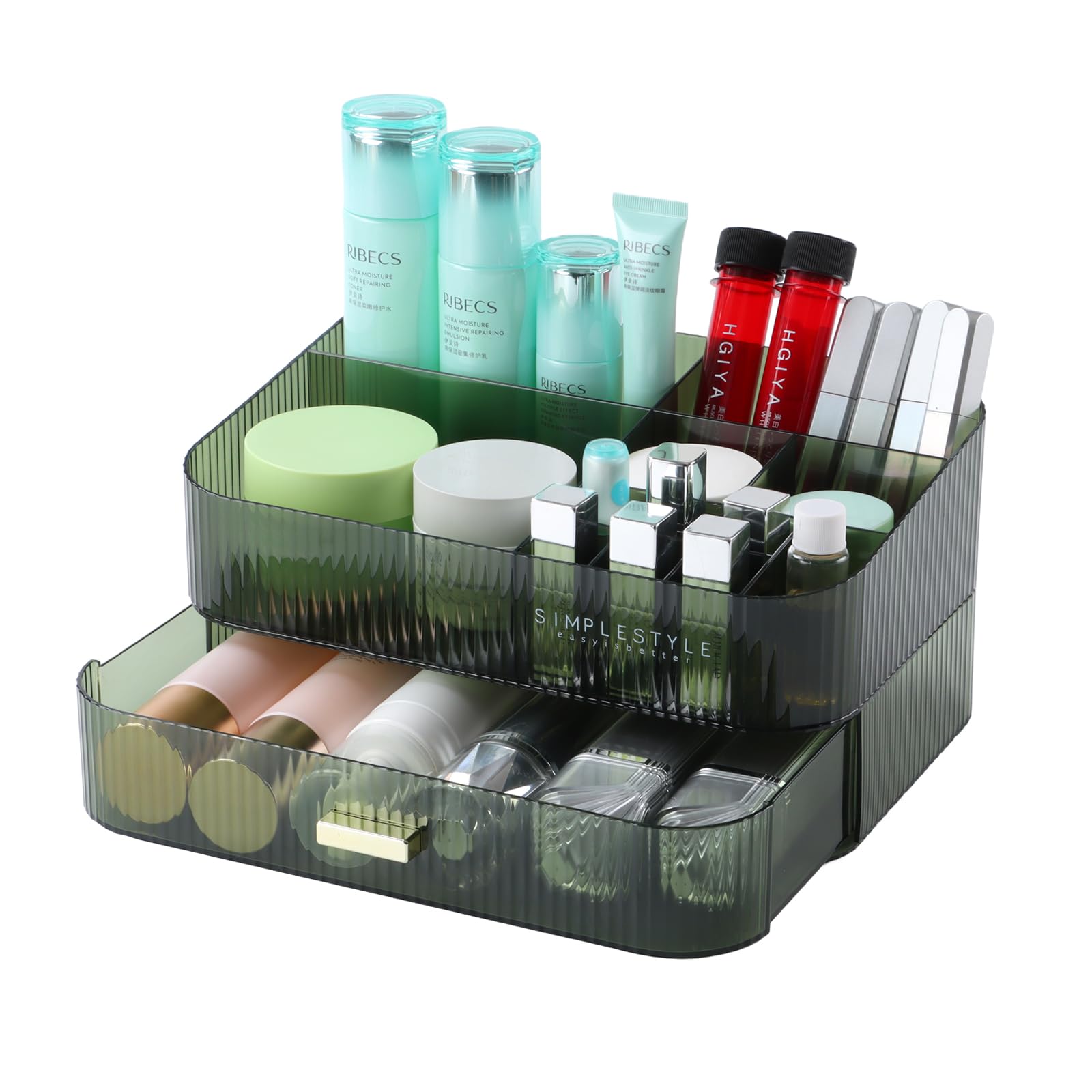Amazon.com: OSteed Makeup Organizer Tray & Drawer for Vanity, Green ...