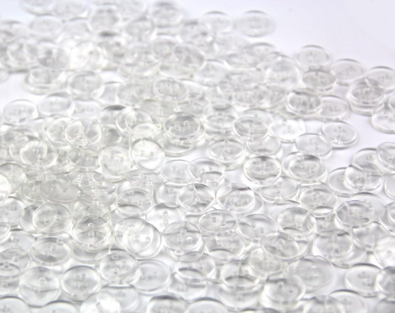 Amazon.com: One Pack of 400 Clear Delicate Plastic Round Buttons 2 ...