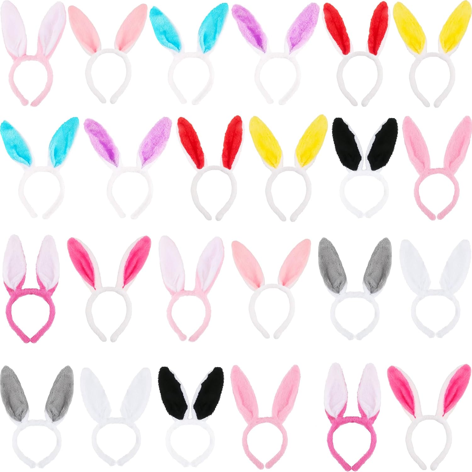 Amazon.com: Octaday 24 Pack Easter Bunny Headband Colorful Plush Rabbit ...