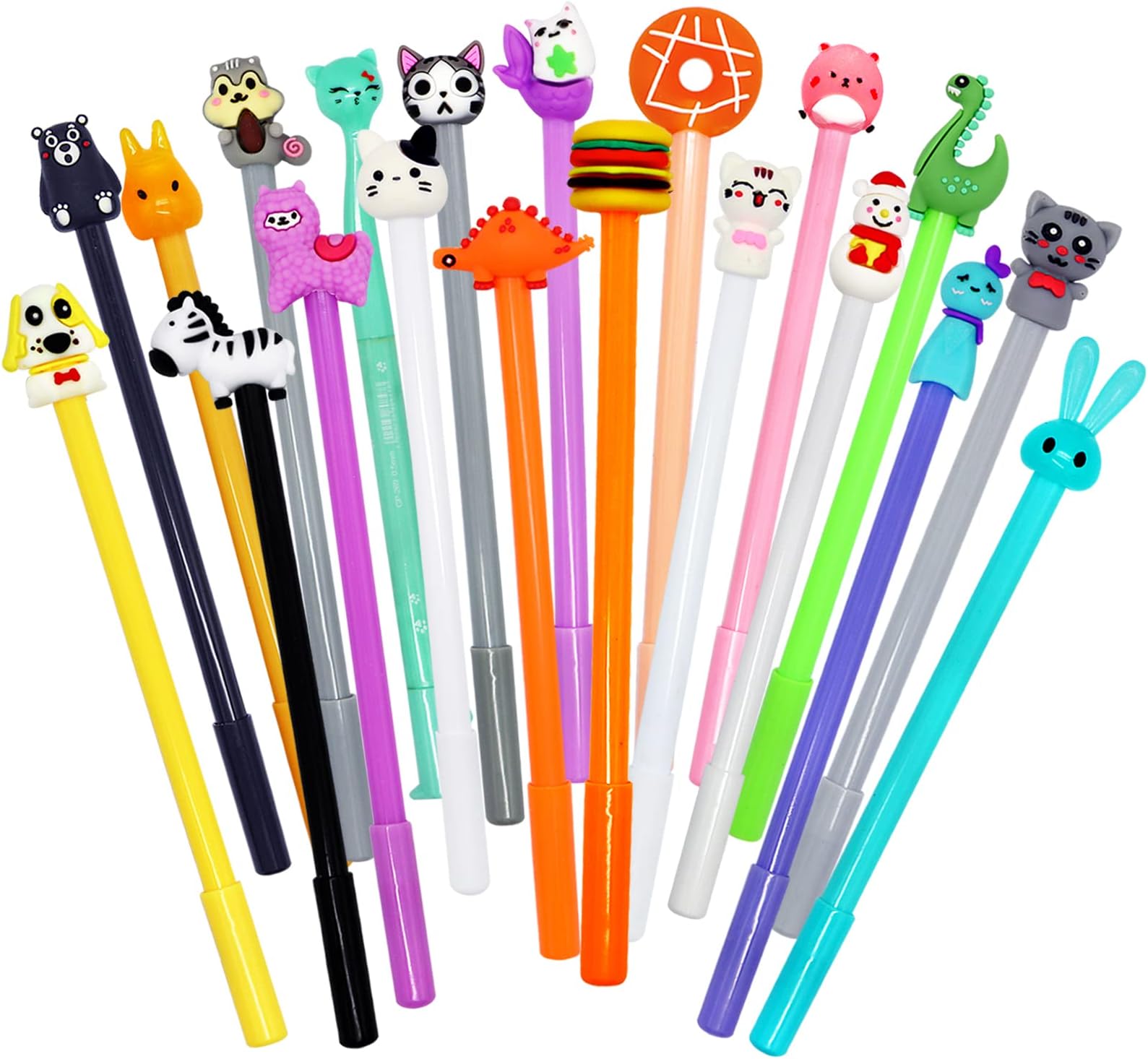 Yeelua Novelty Gel Pens for Kids, 20 Pcs Cute Cartoon Animals Pens ...