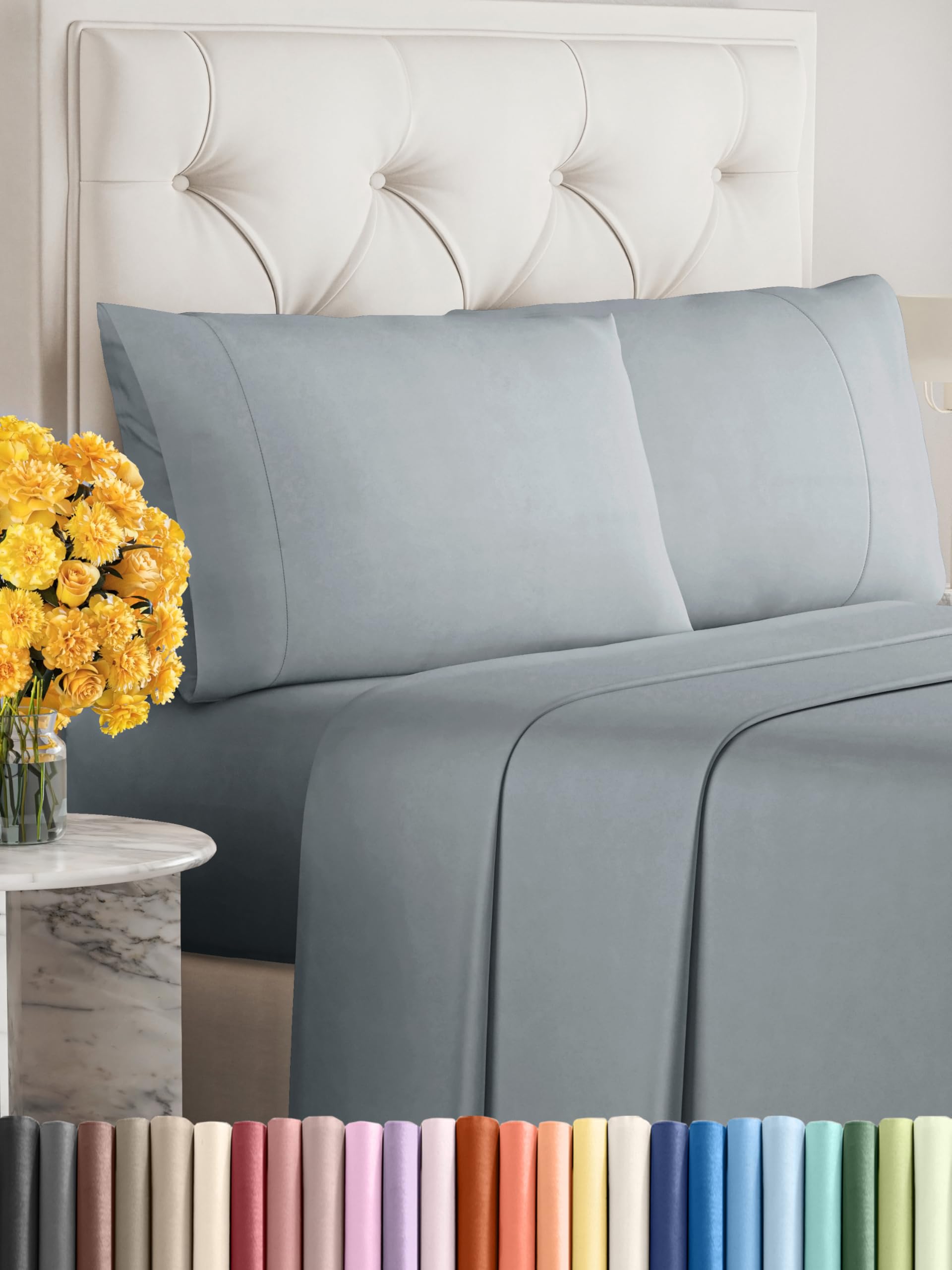 Amazon.com: Sleepy Town Queen Size Bed Sheets - 4 Piece - Queen Sheet ...