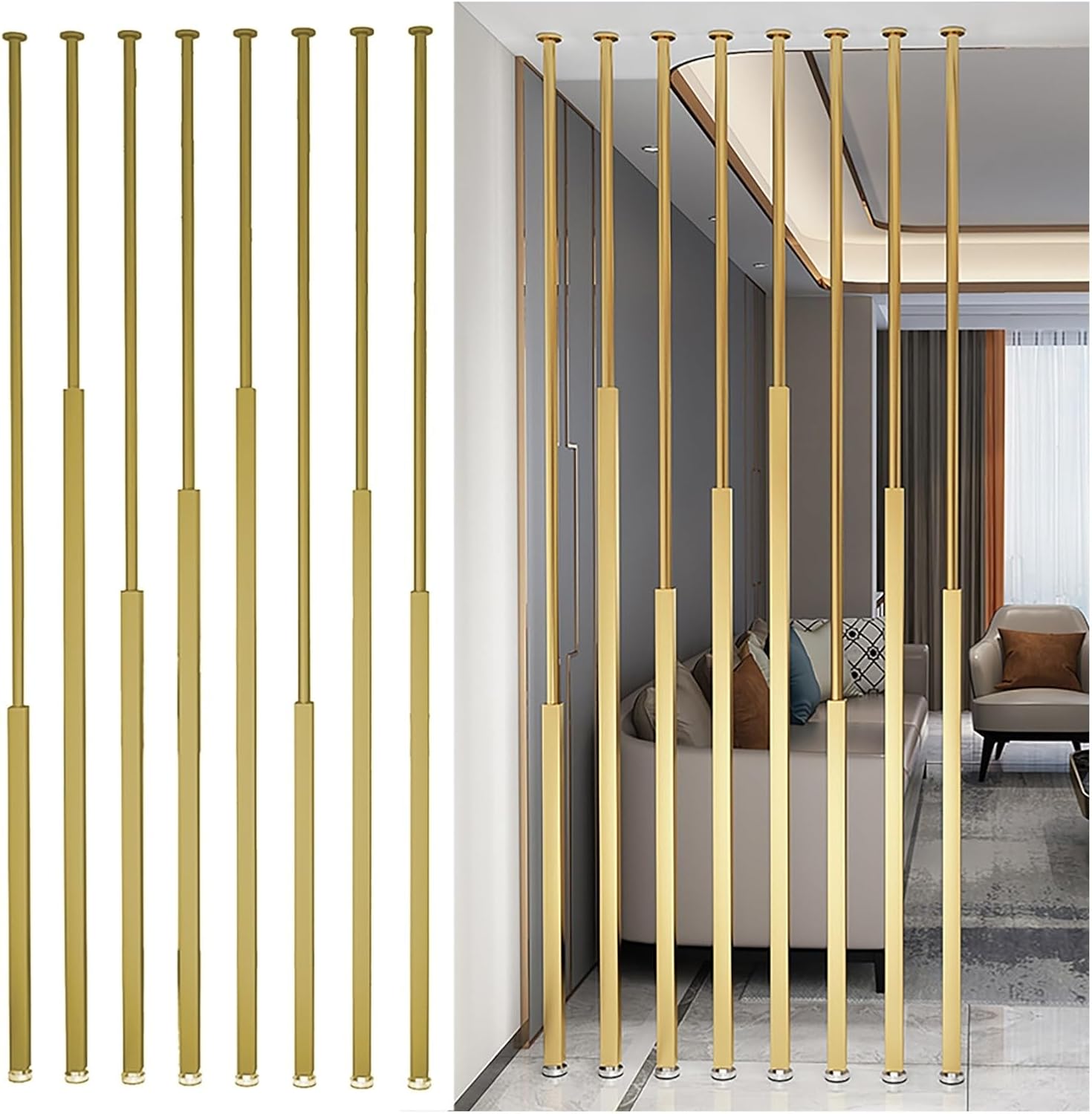Amazon.com: HAIXHX 8 Packs Room Divider Partition Post, Gold Room ...